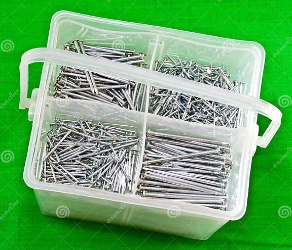 Box of Assorted Nails stock photo. Image of nails, metal - 24345362