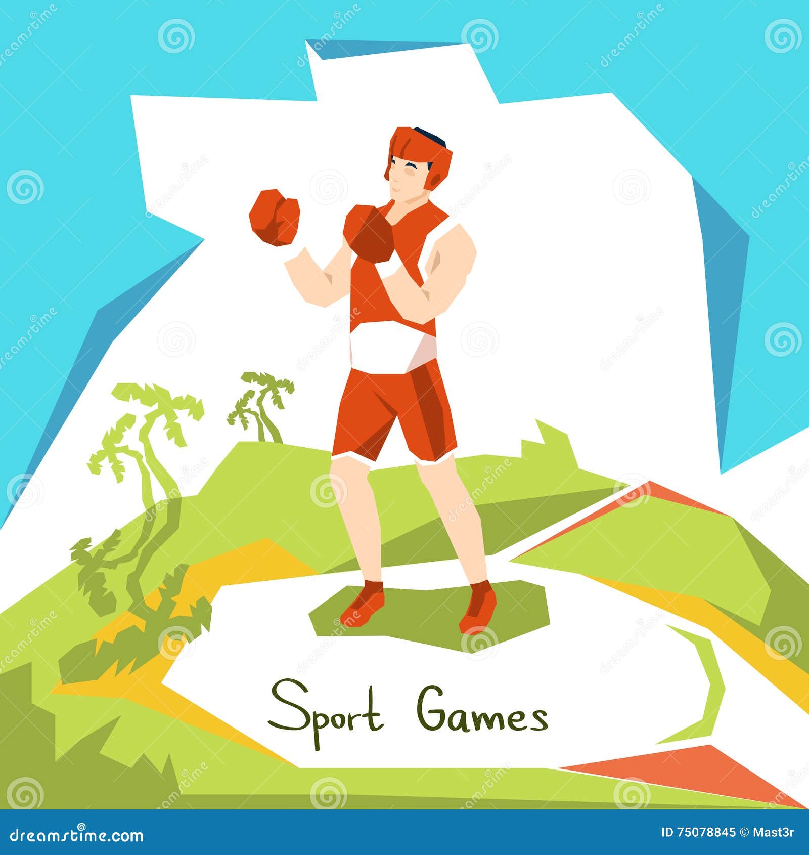 Box Athlete Boxer Sport Competition Stock Vector - Illustration of body ...