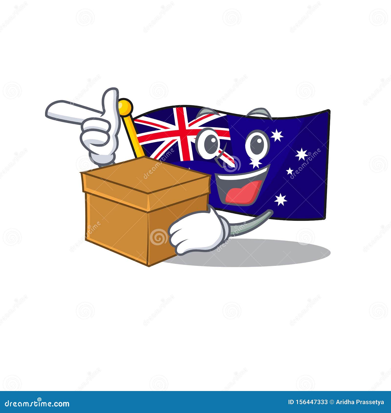 With Box Australian Cartoon Flag Kept in Cupboard Stock Vector ...