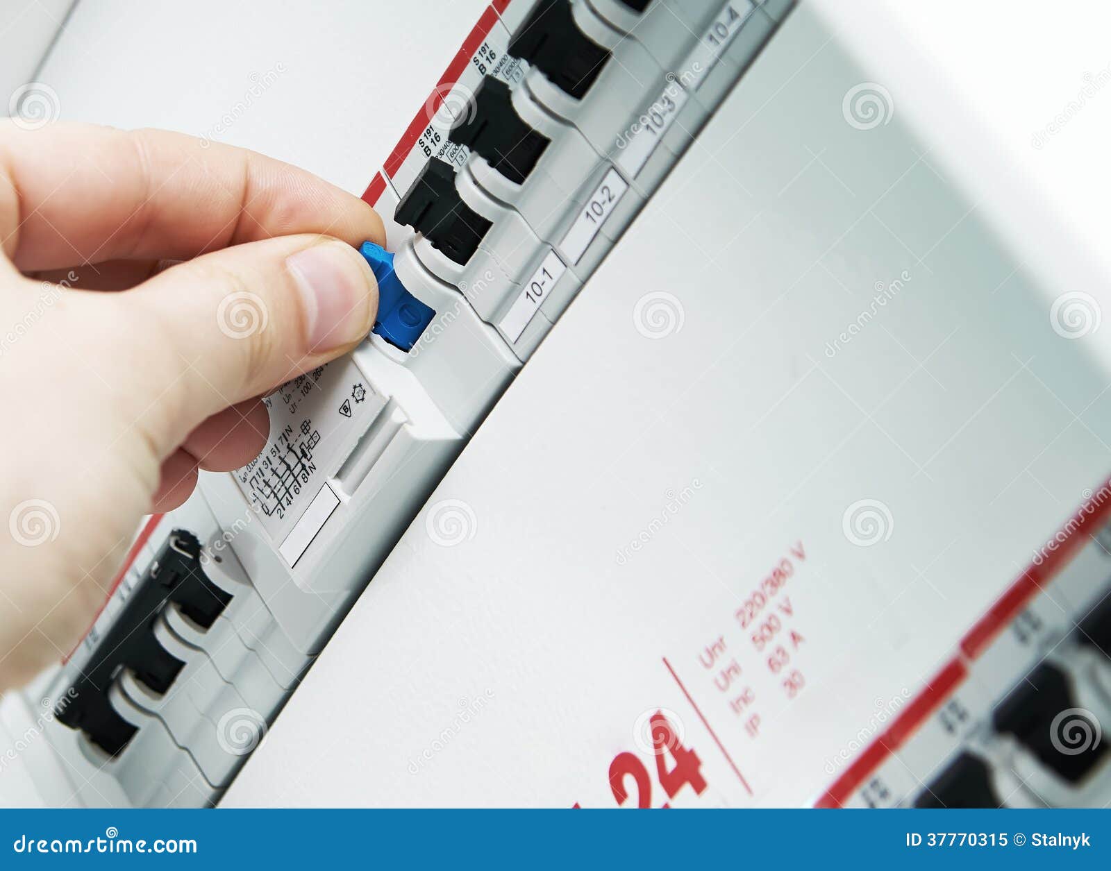 Box with automatic fuses. stock image. Image of home - 37770315