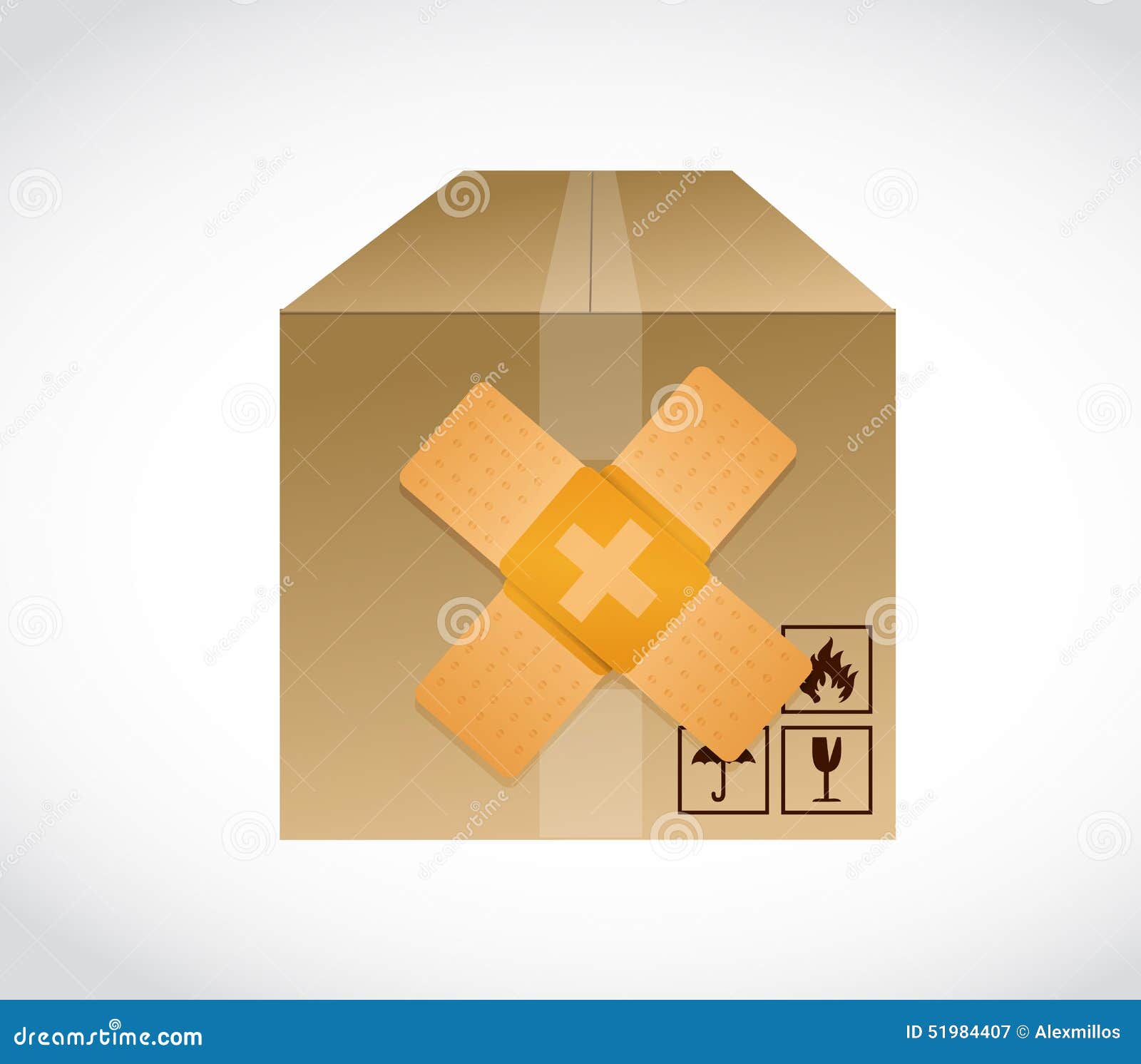 Box Band Aid Fix Solution Concept Illustration Stock Illustration ...