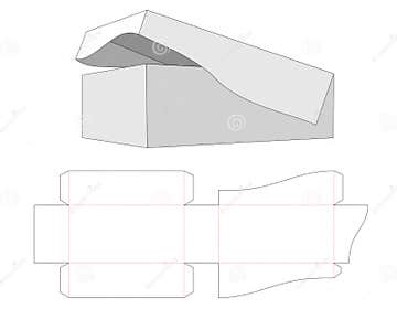 Box with the Base and Lid Attached Together Die Cut Template Stock ...