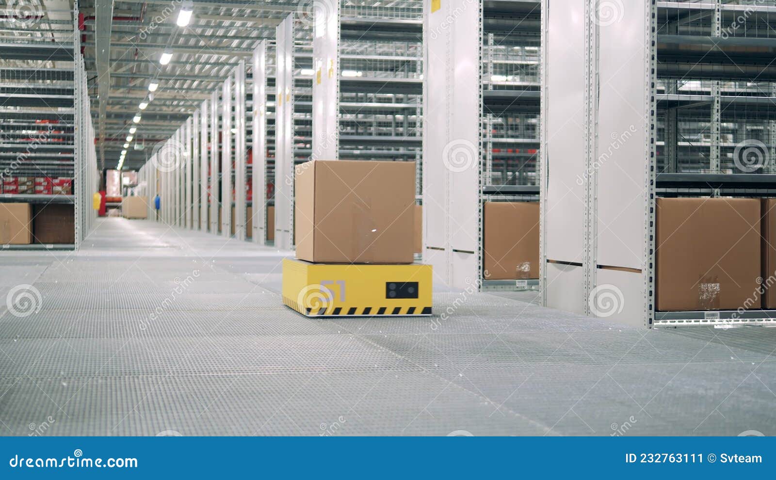 A Box is Being Transported by a Robotic Transporter Stock Video - Video ...