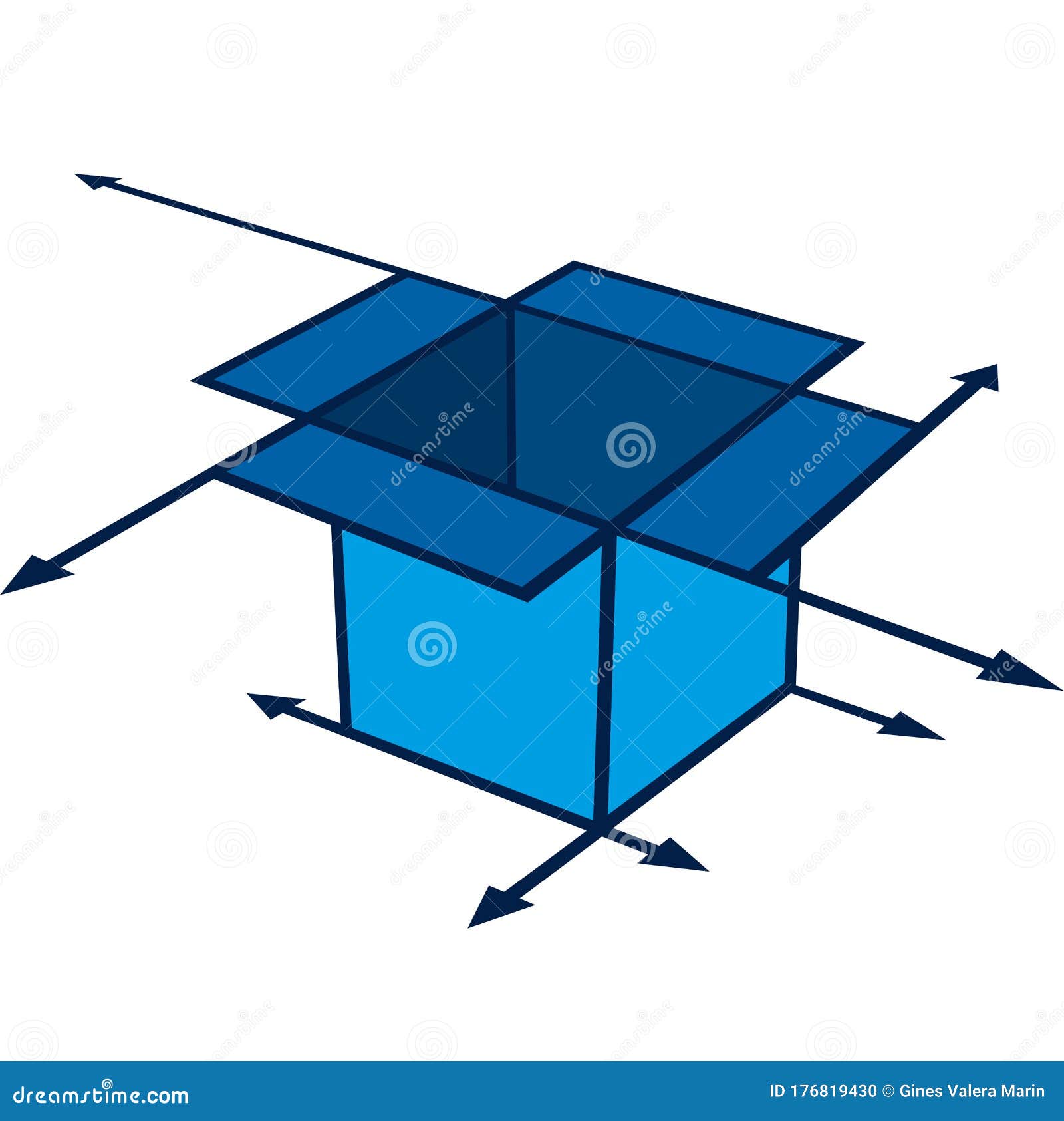 Box in Blue with Arrows Outside Its Lines Stock Illustration ...