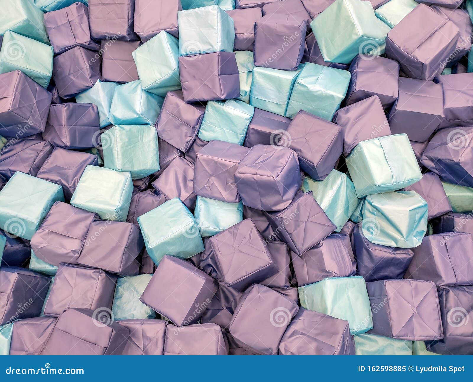 Box among Blue Boxes on Light Blue Background. Minimal Flat Lay Contept ...