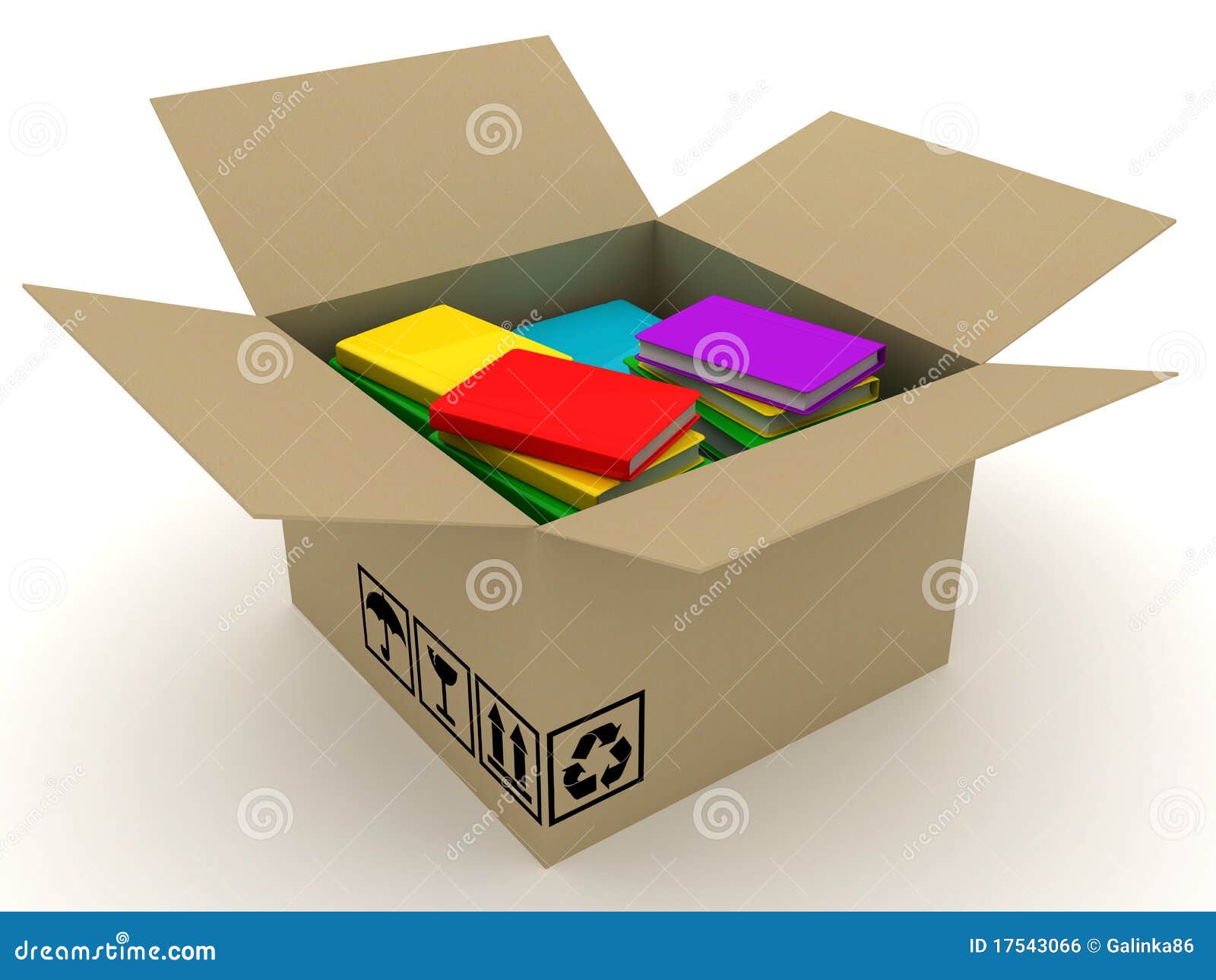Box of book stock illustration. Illustration of cardboard - 17543066
