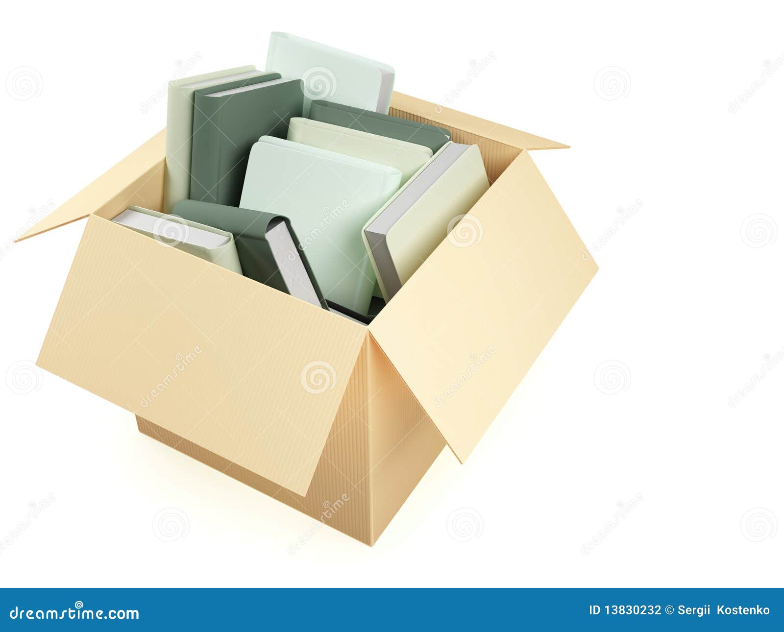 Box with books stock illustration. Illustration of education - 13830232
