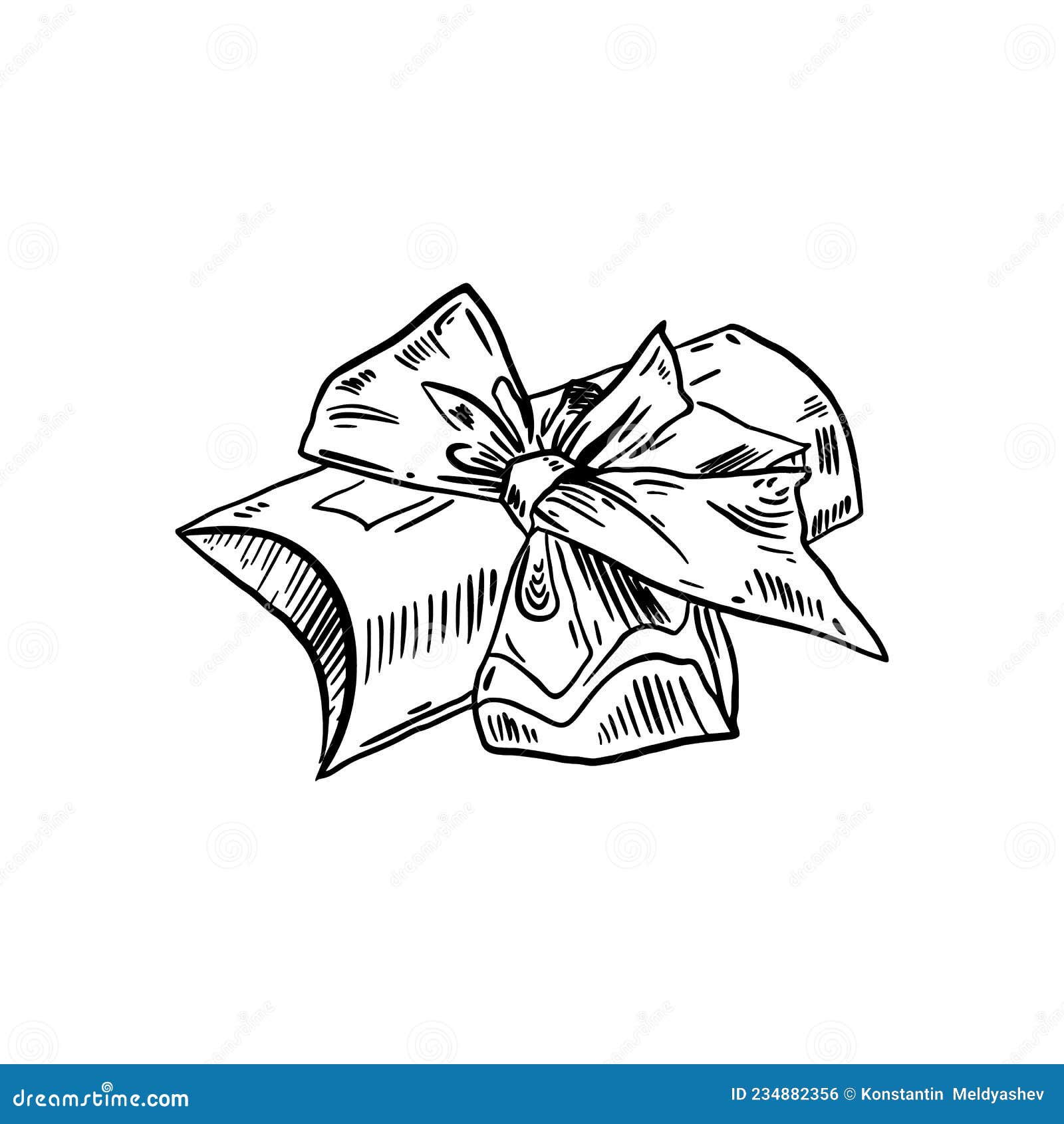 Box with a Bow Sketch Vector Illustration Hand Draw Stock Vector ...