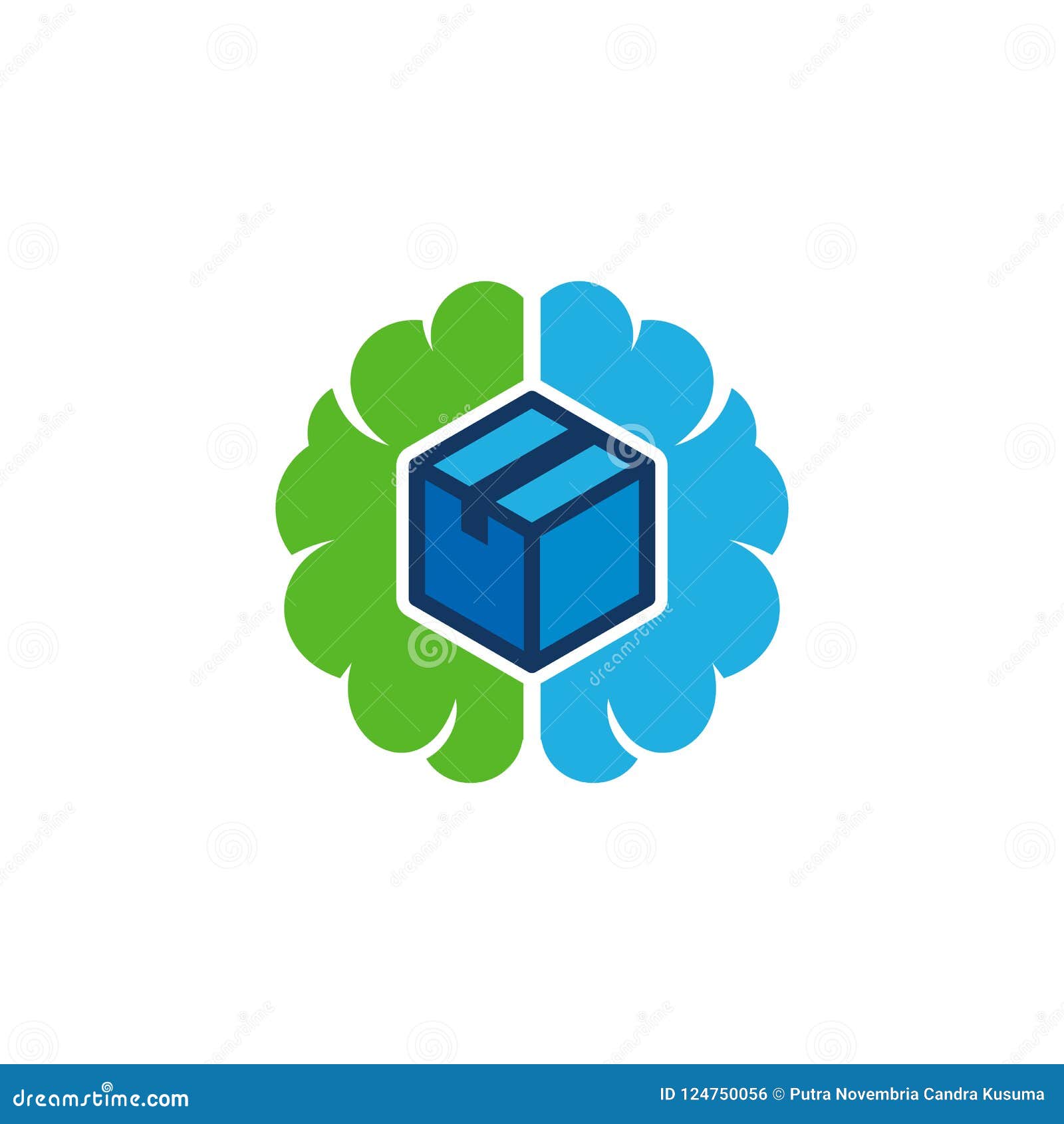 Box Brain Logo Icon Design stock vector. Illustration of business ...