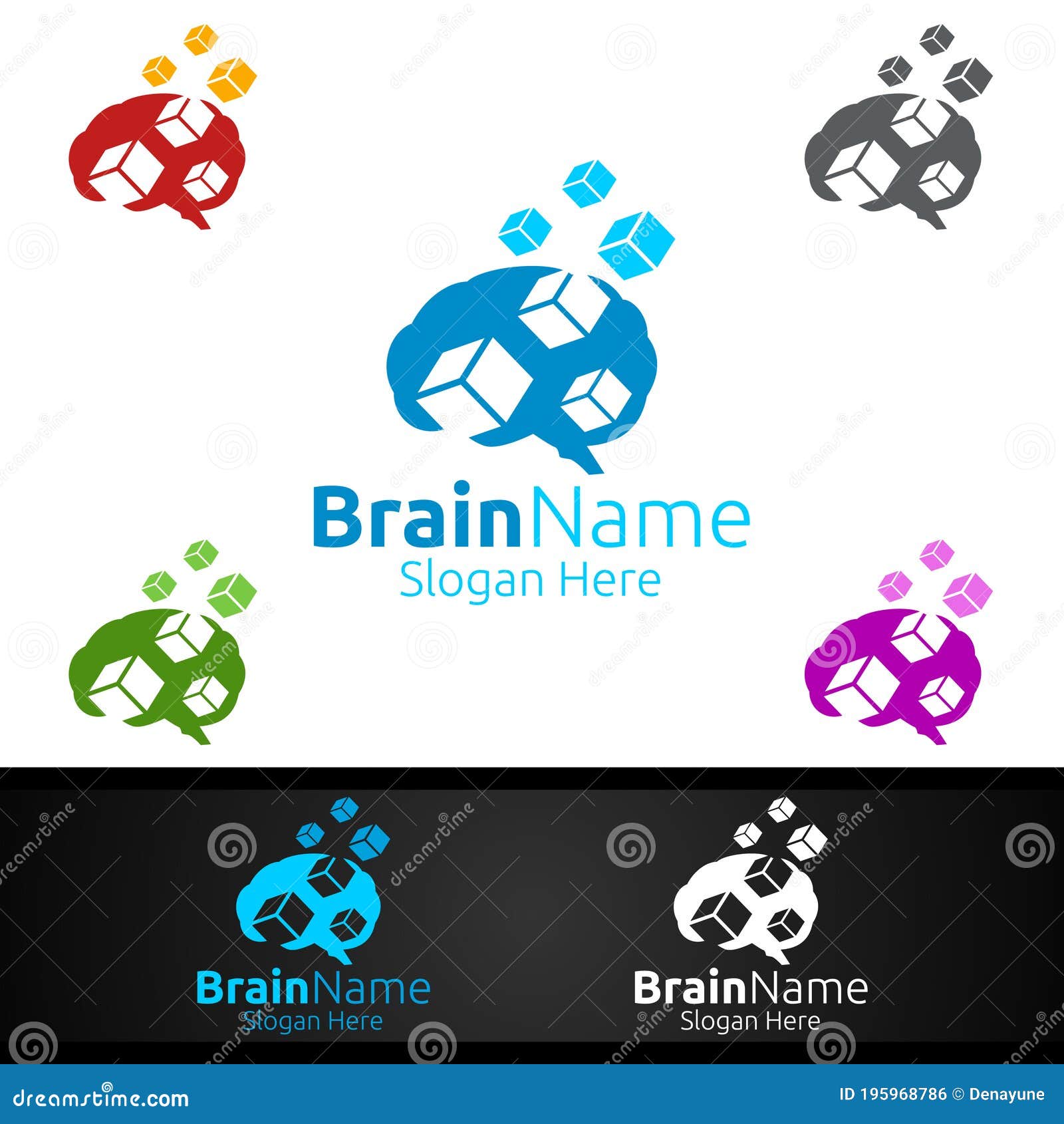 Box Brain Logo with Think Idea Concept Design Stock Vector ...