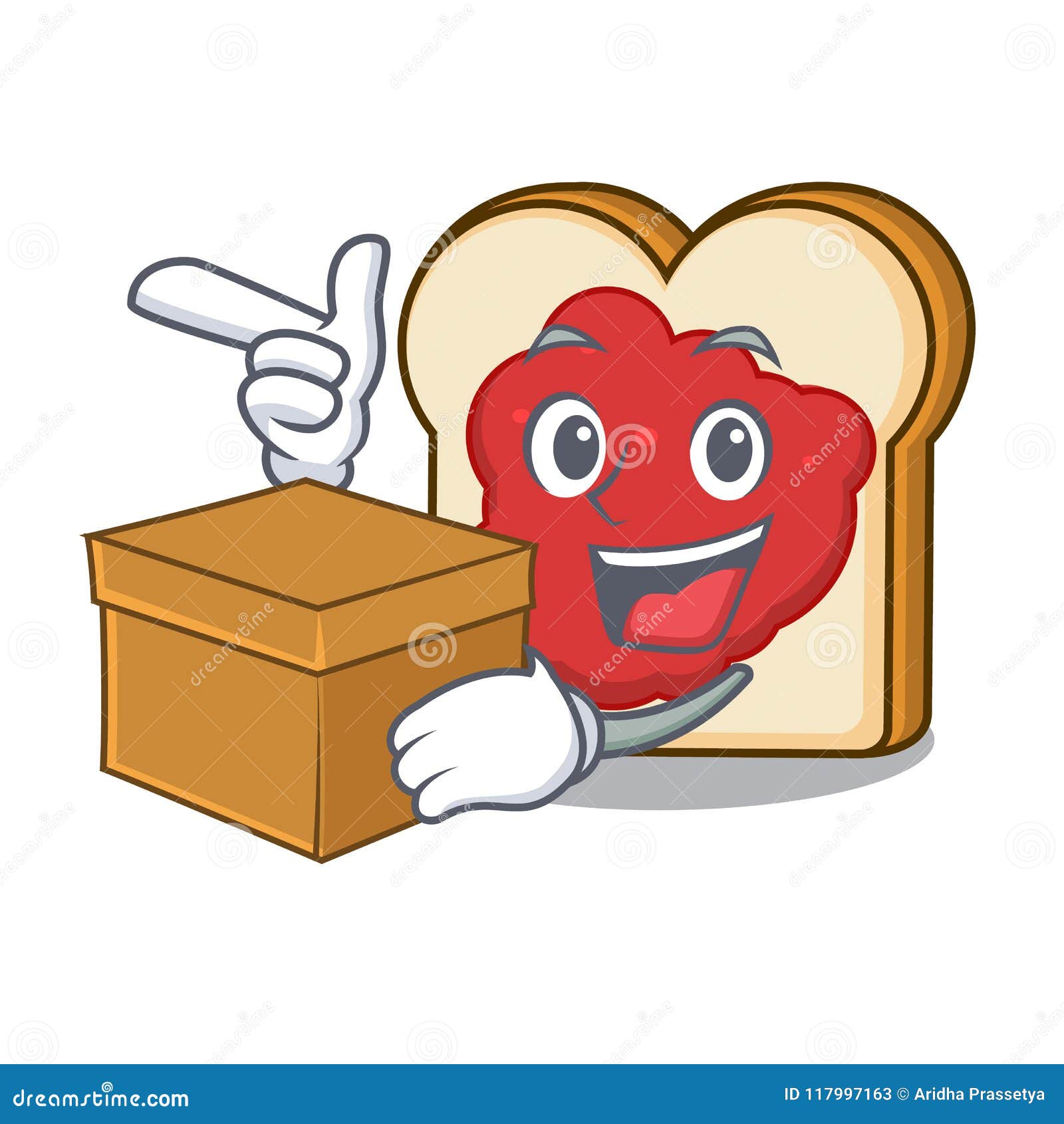 With Box Bread with Jam Character Cartoon Stock Vector - Illustration ...