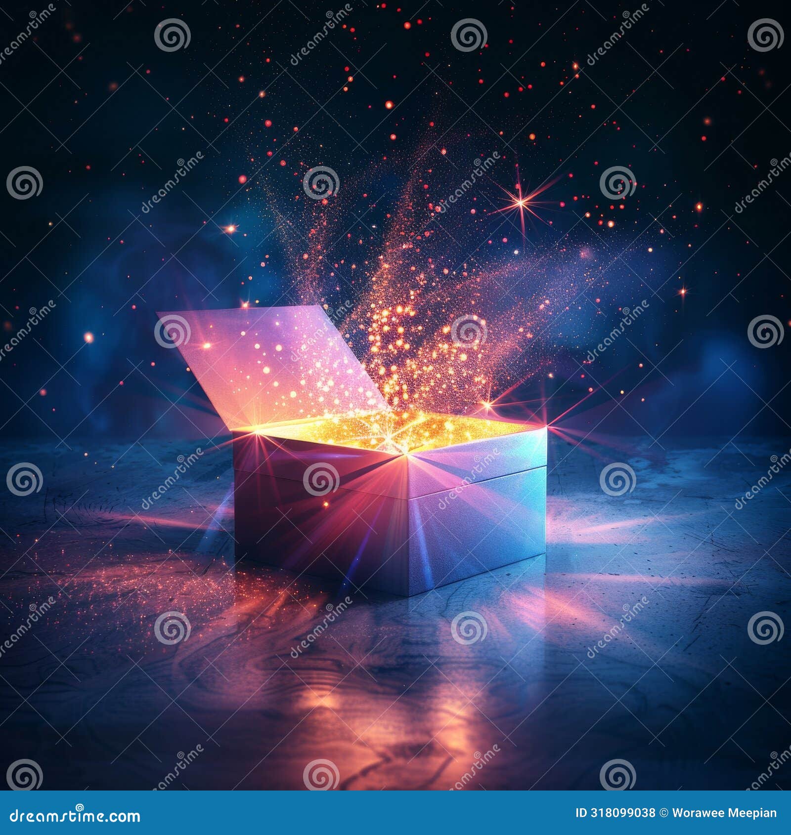 A Box with a Bright Light Shining on it Stock Photo - Image of ...
