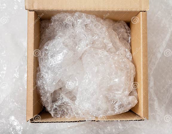 Box and bubble wrap stock image. Image of breakdown - 181881589