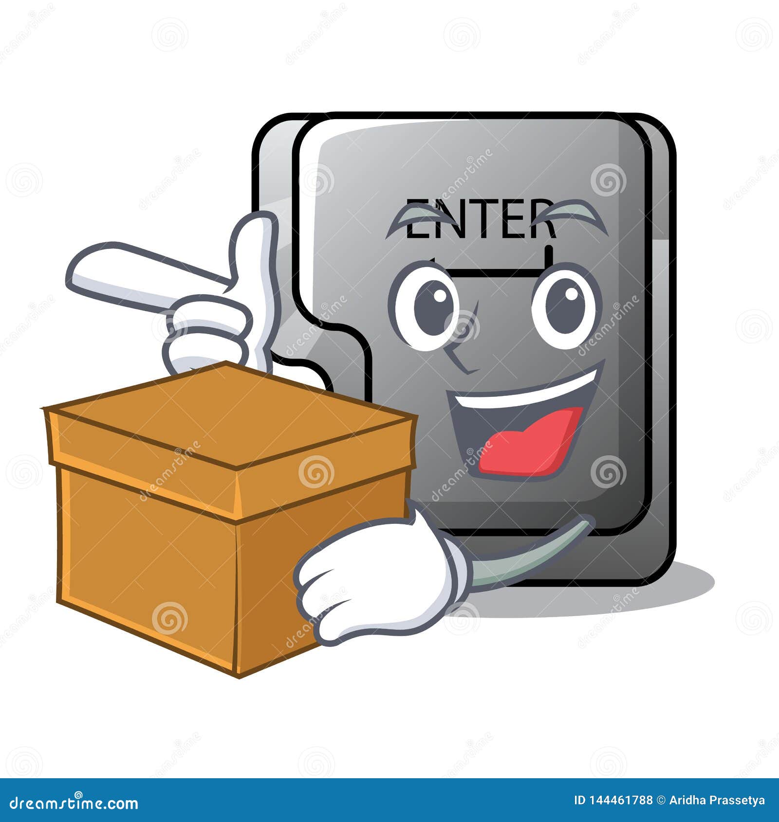 With Box Button Enter on a Keyboard Character Stock Vector ...