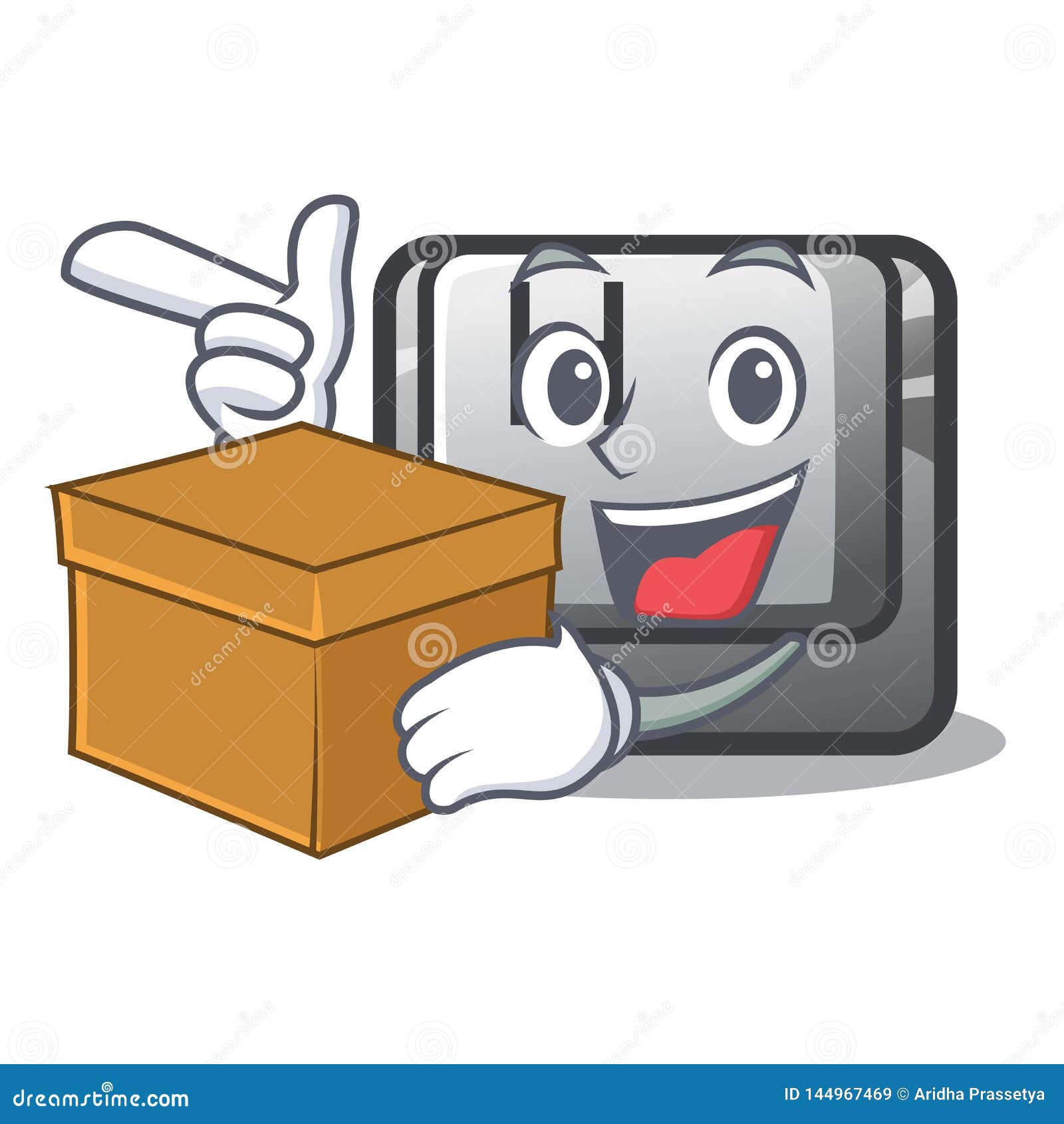 With Box Button H in the Shape Cartoon Stock Vector - Illustration of ...
