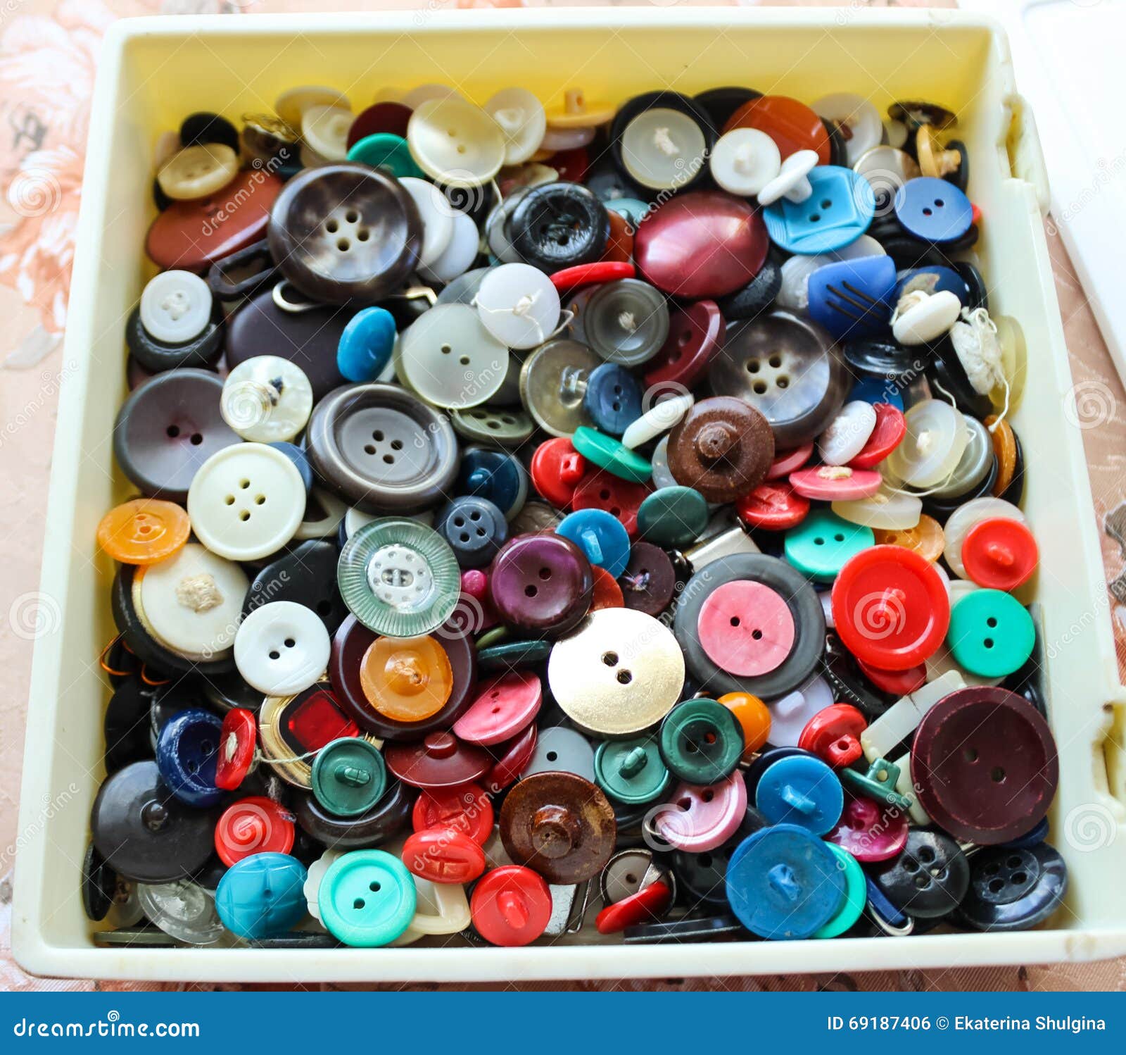 Box with buttons stock photo. Image of beauty, cloth - 69187406