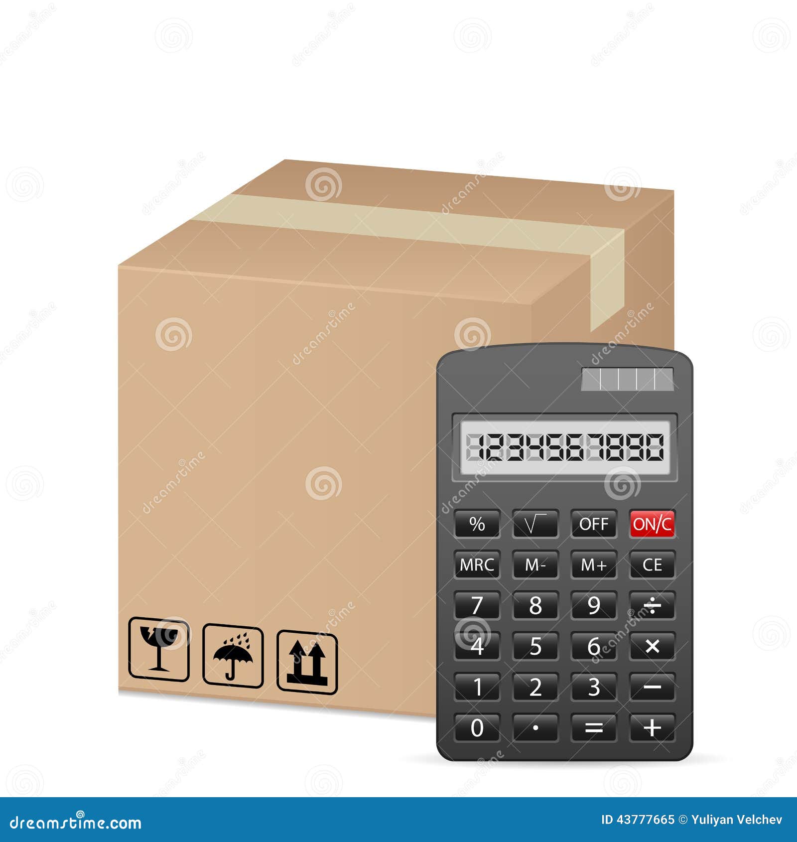 Box and calculator stock vector. Illustration of white - 43777665