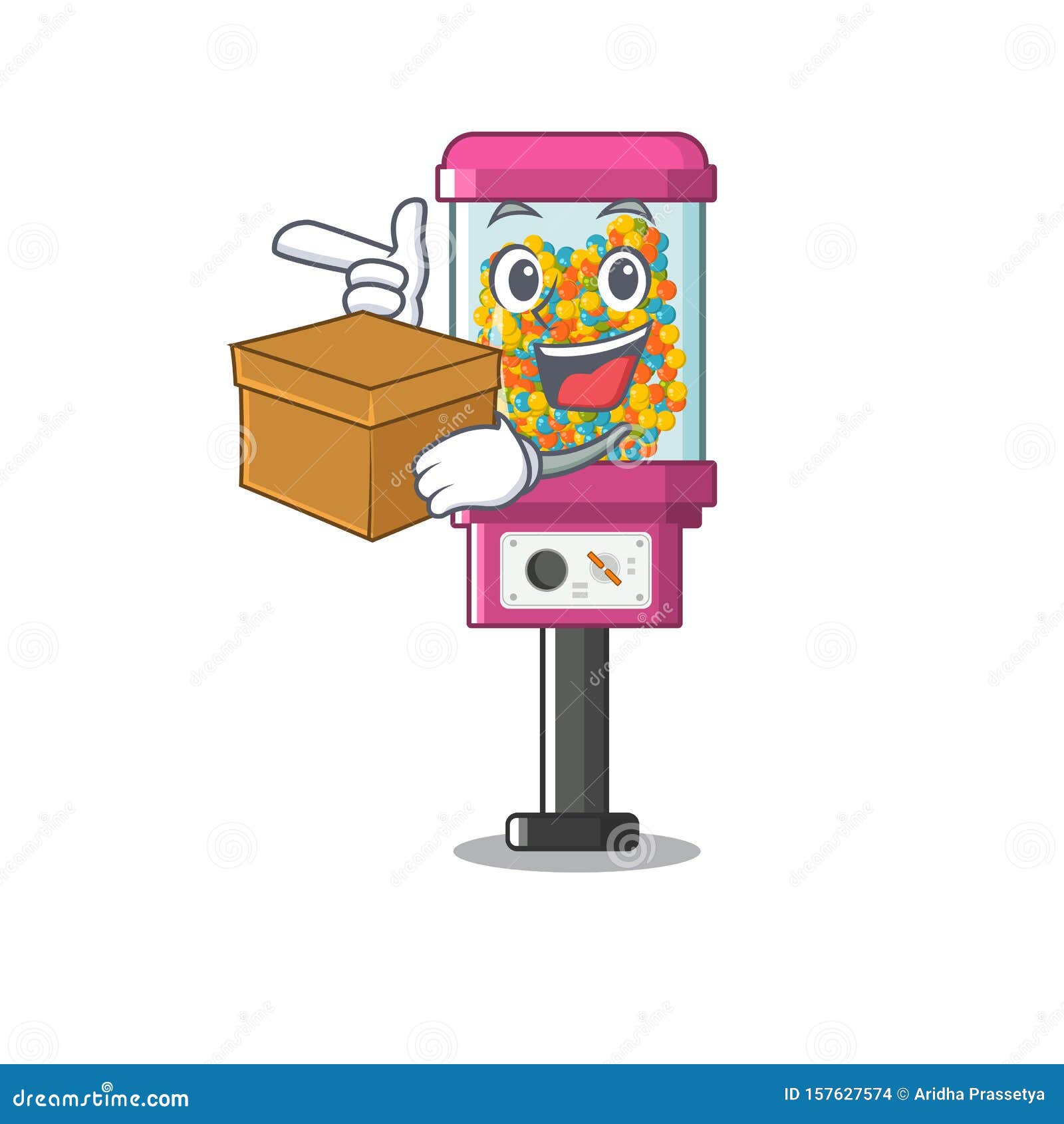 With Box Candy Vending Machine in a Cartoon Stock Vector - Illustration ...