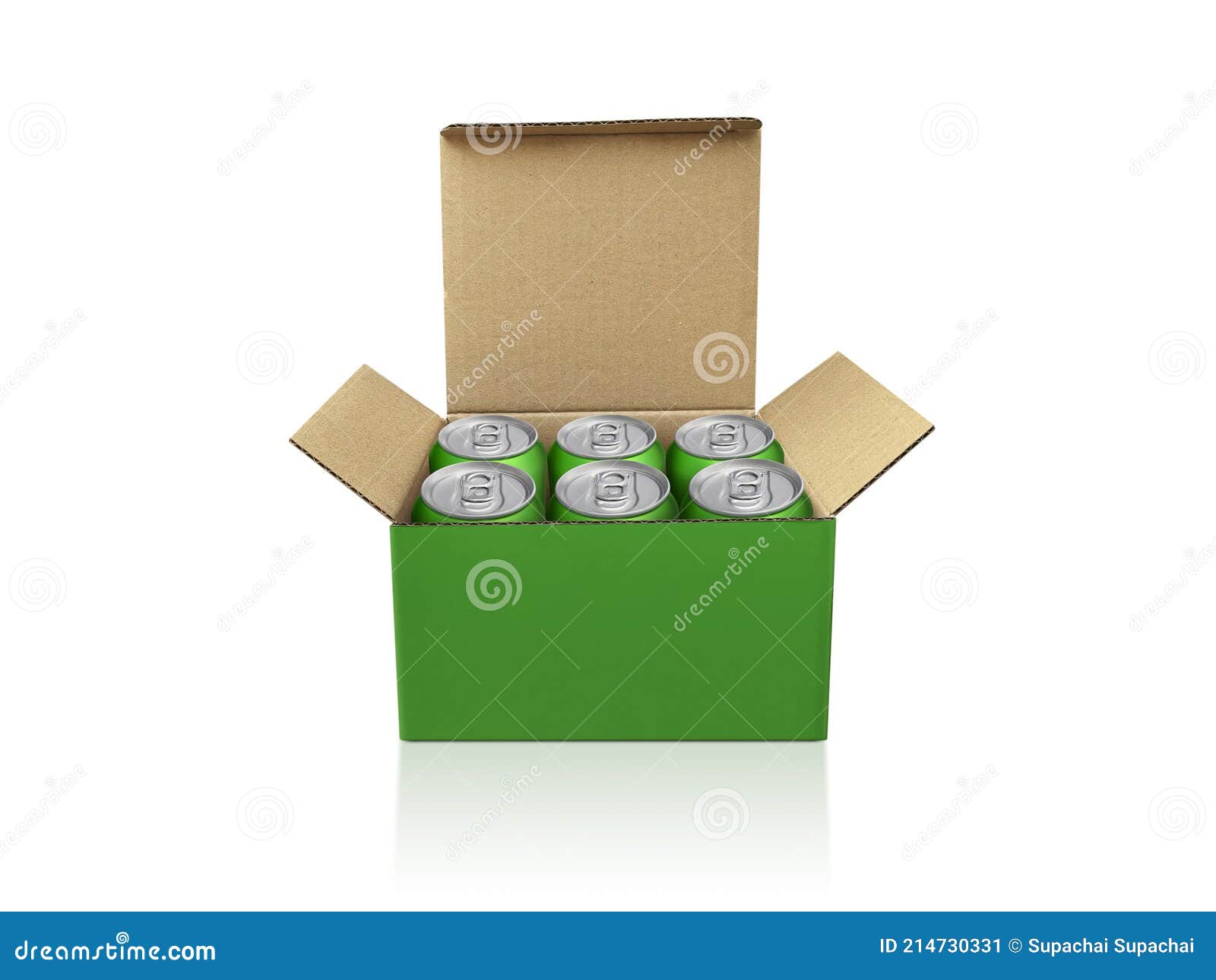 Box with Cans Isolated on White Background Stock Image - Image of metal ...