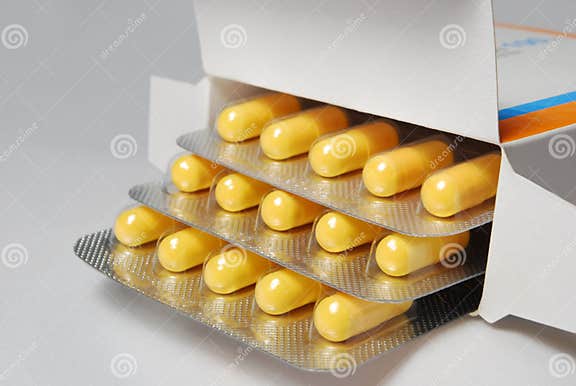 Box with capsules stock photo. Image of treatment, inflammatory - 11692946