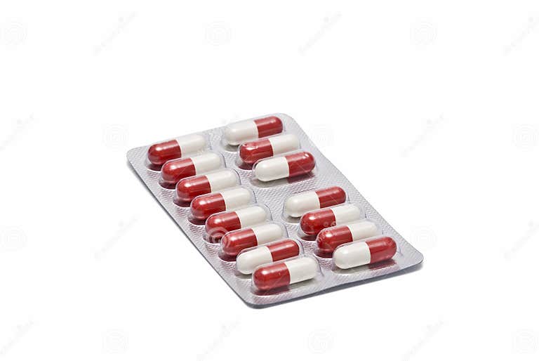 A box of capsules. stock image. Image of chemical, addiction - 13867427
