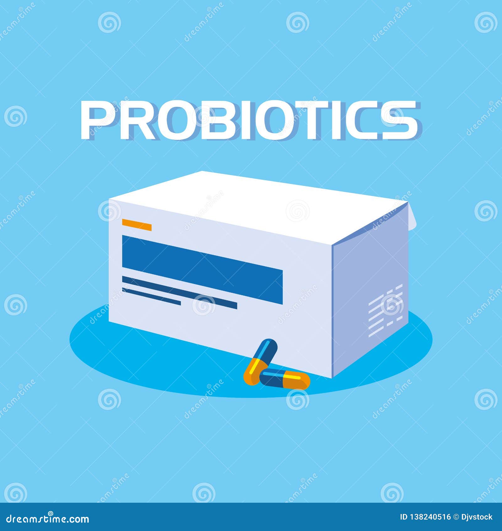 Probiotics In Capsules Vector Illustration On A White Background Stock ...