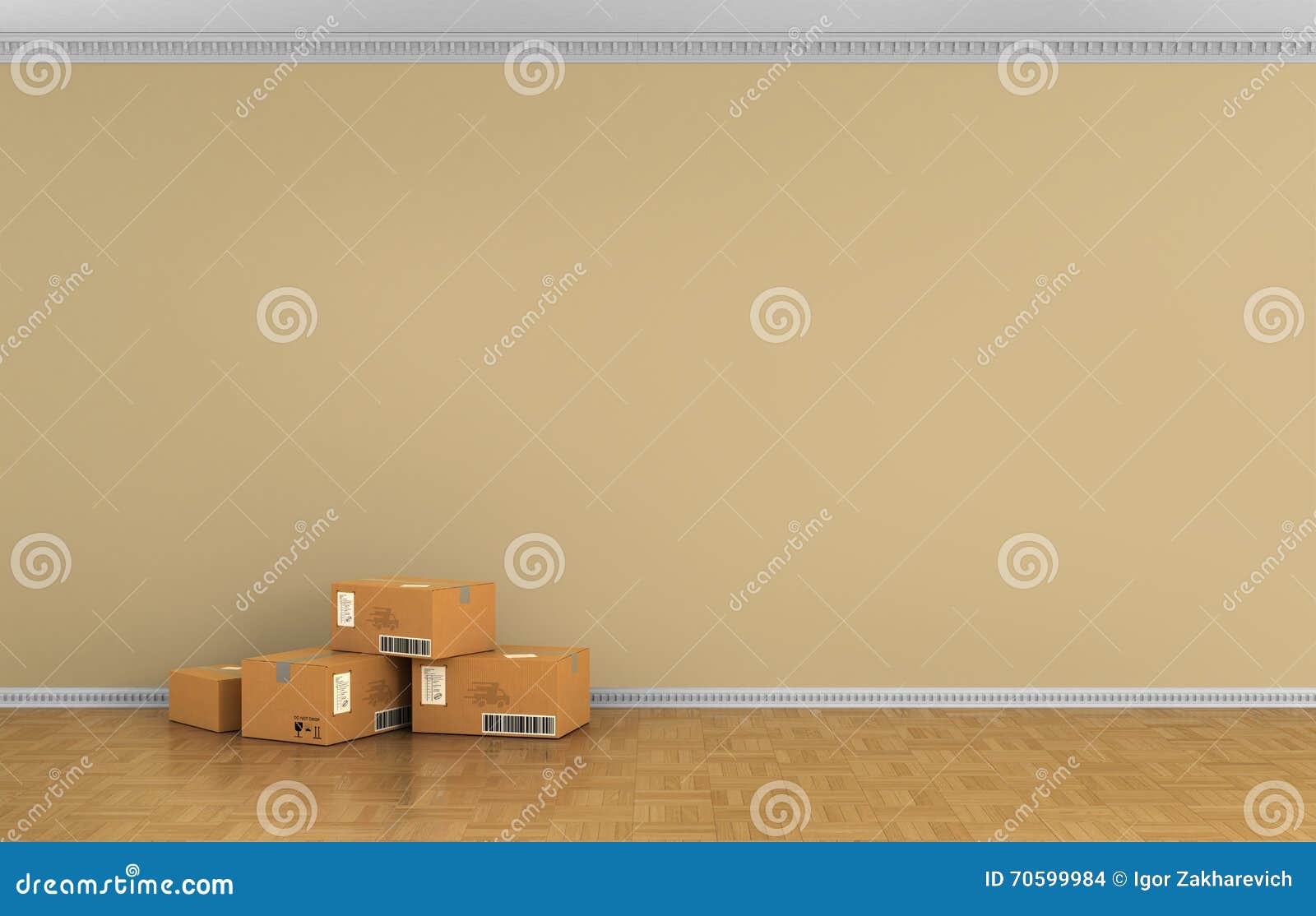 Box, Cardboard Boxes on the Floor, Stock Illustration - Illustration of ...