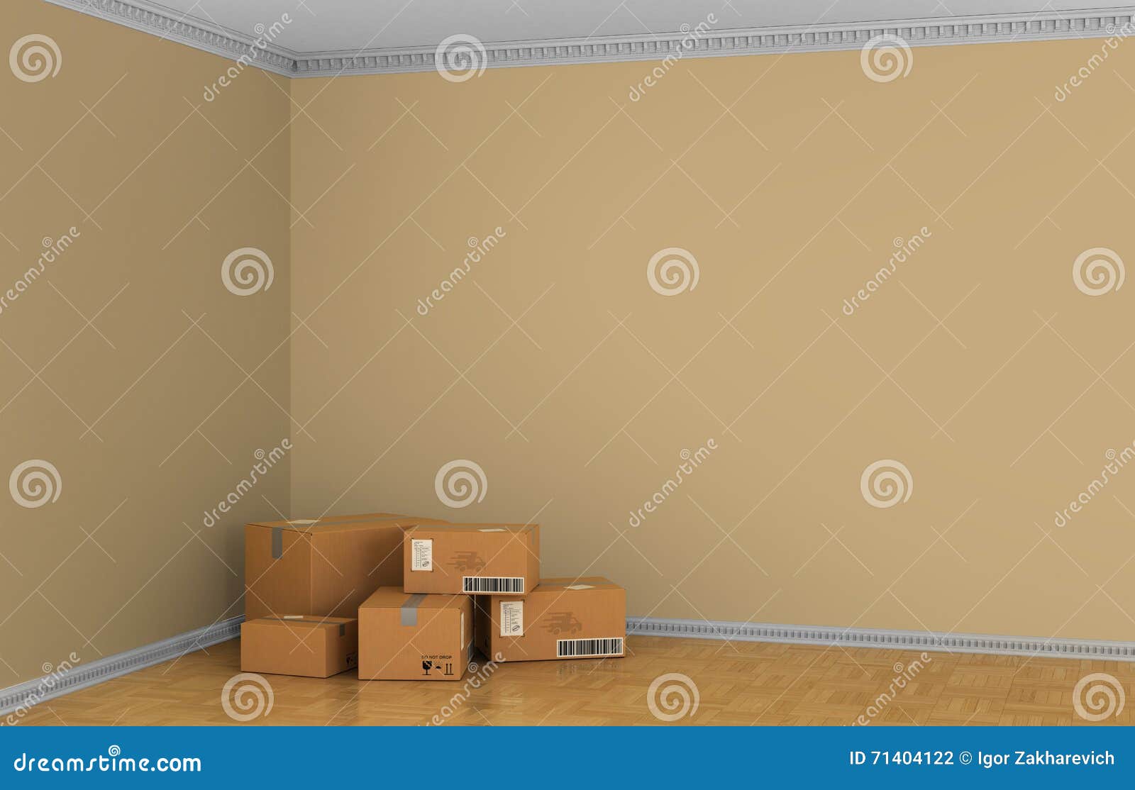 Box, Cardboard Boxes on the Floor Stock Illustration - Illustration of ...