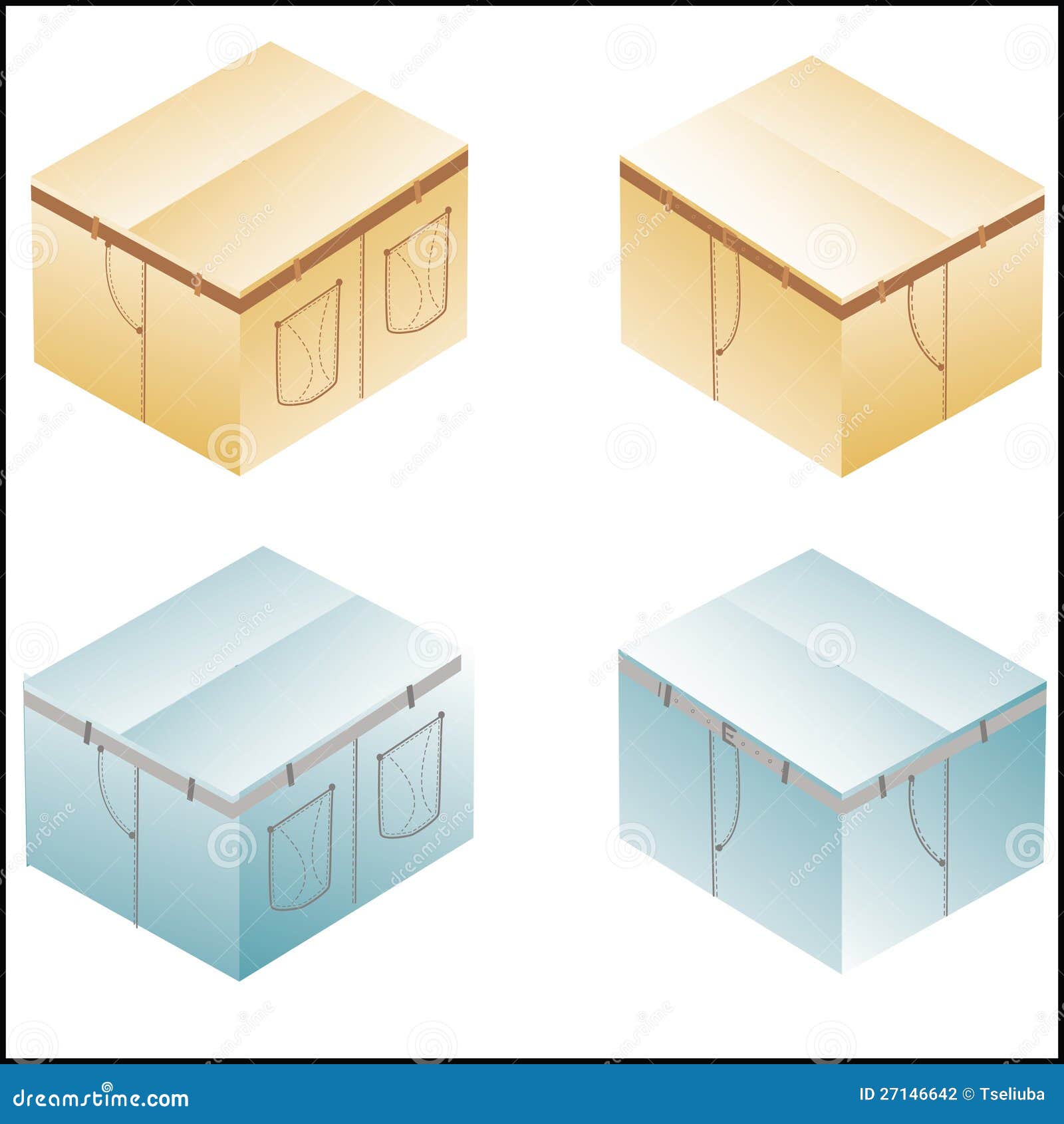 Box, cardboard for jeans stock illustration. Illustration of cheap ...