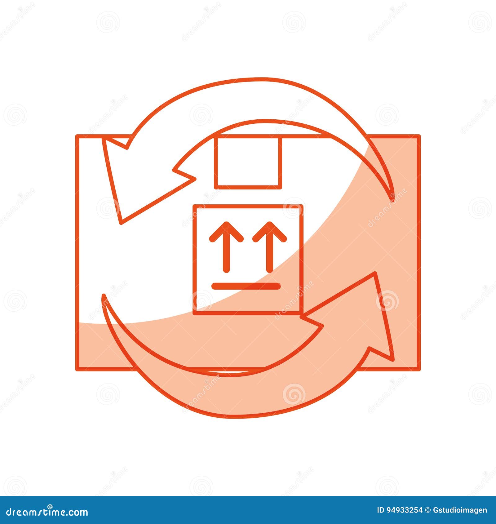 Box Carton with Arrows Delivery Icon Stock Vector - Illustration of ...