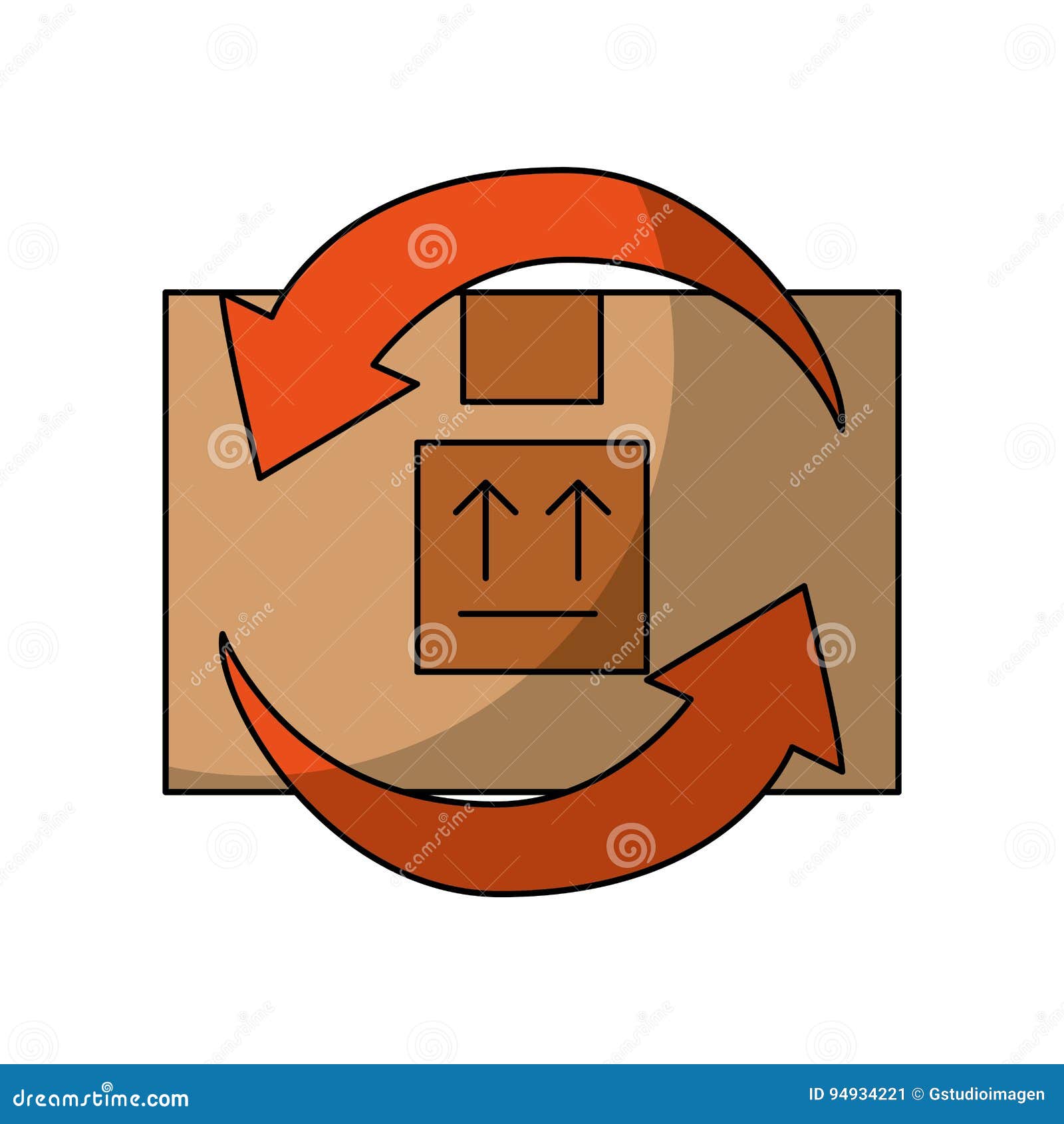 Box Carton with Arrows Delivery Icon Stock Vector - Illustration of ...