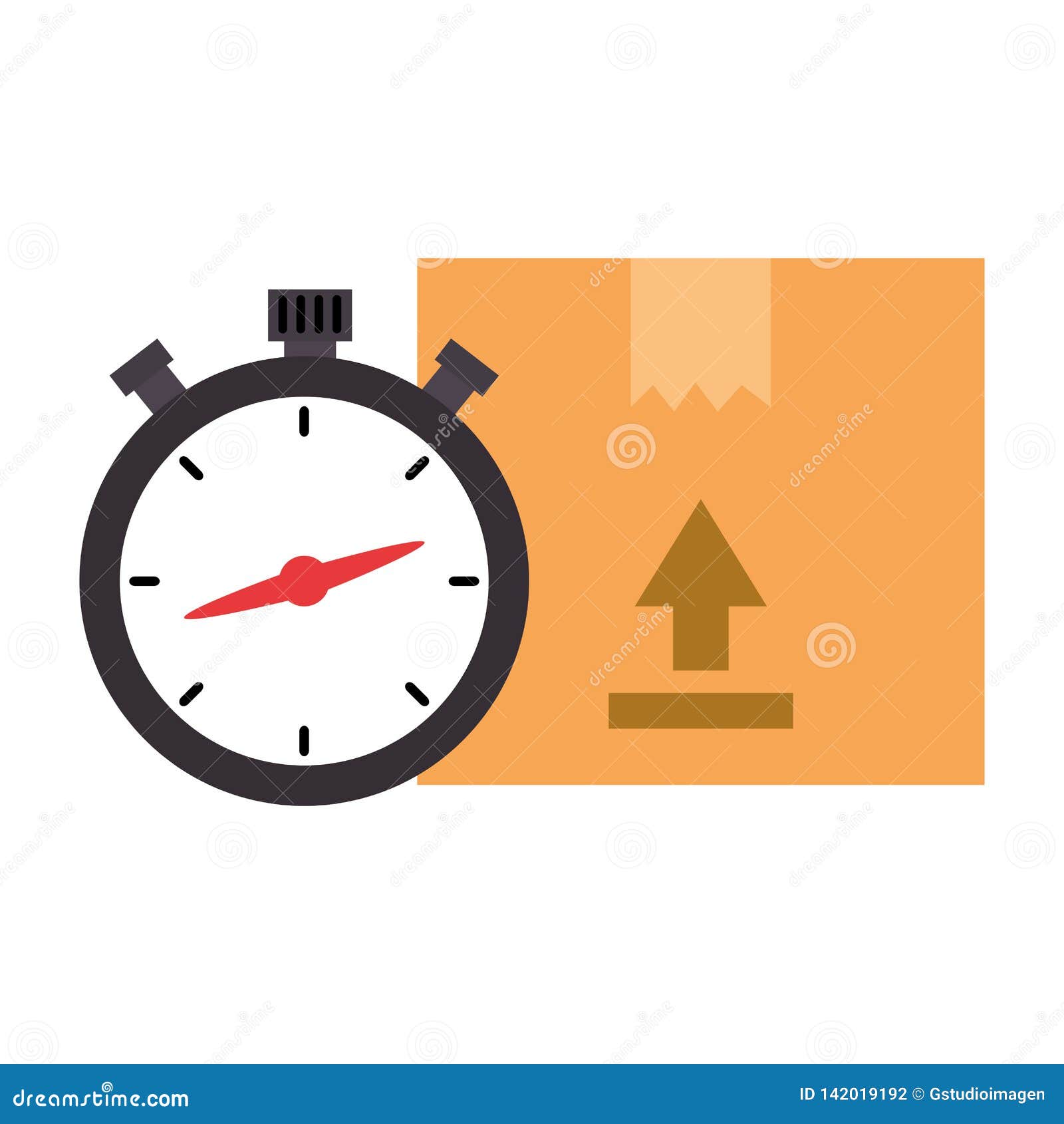Box Carton with Chronometer Stock Vector - Illustration of design ...