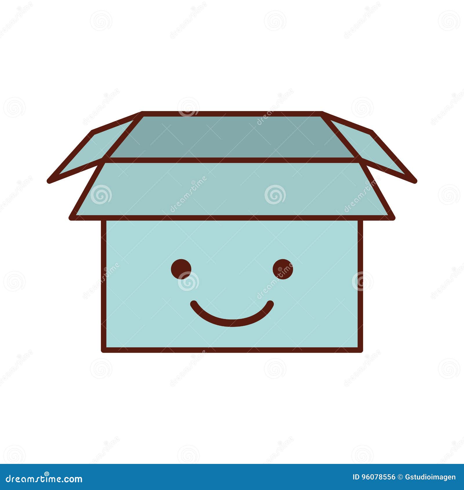 Box Carton Packing Kawaii Character Stock Vector - Illustration of ...
