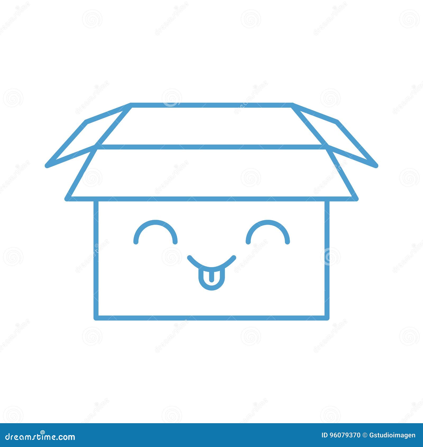 Box Carton Packing Kawaii Character Stock Vector - Illustration of ...