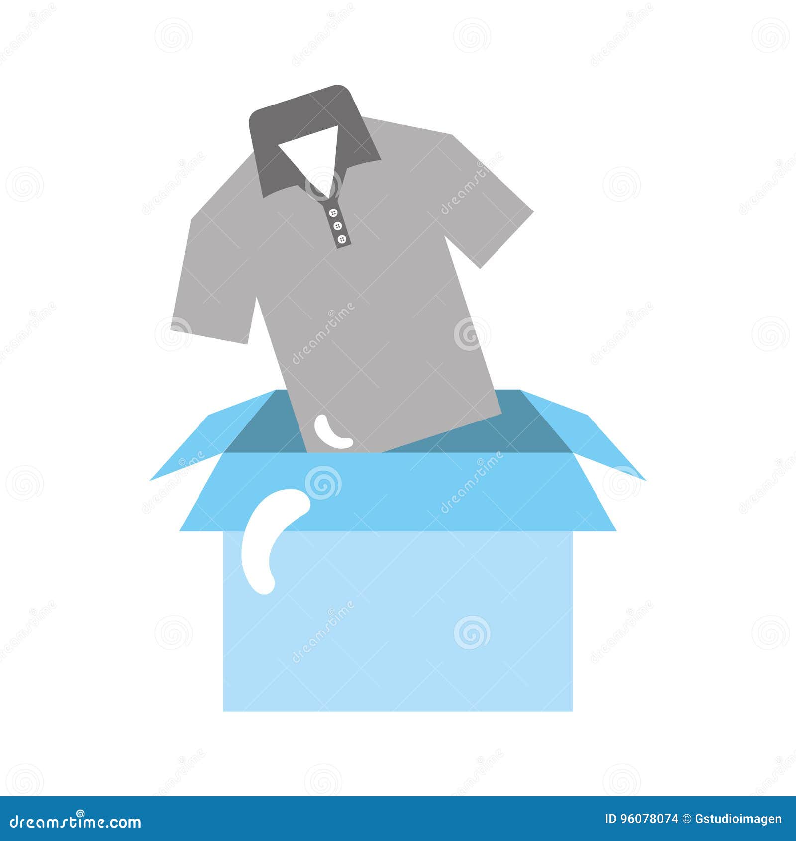 Box Carton Packing with Shirt Stock Vector - Illustration of post ...