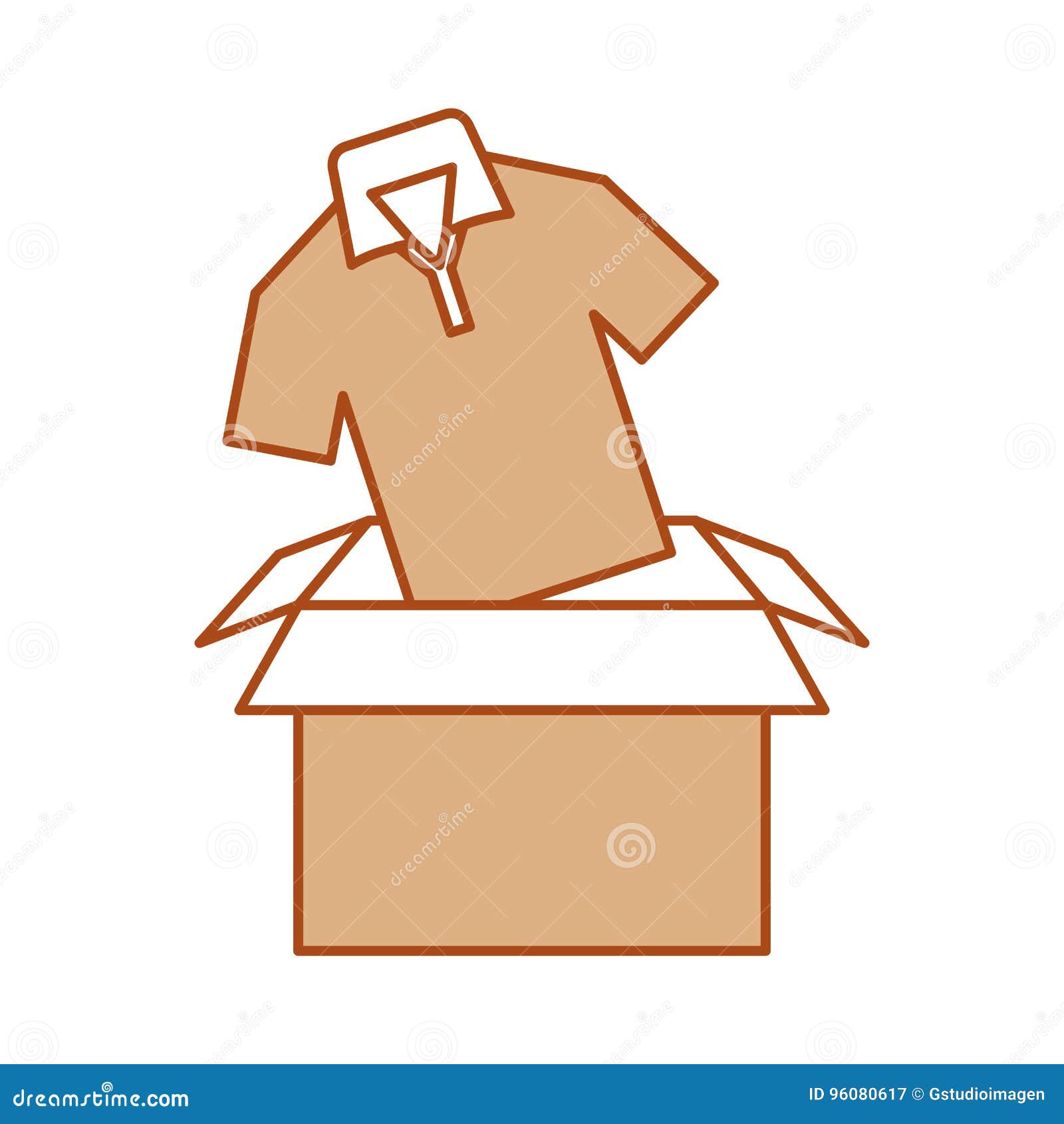 Box Carton Packing with Shirt Stock Vector - Illustration of isolated ...