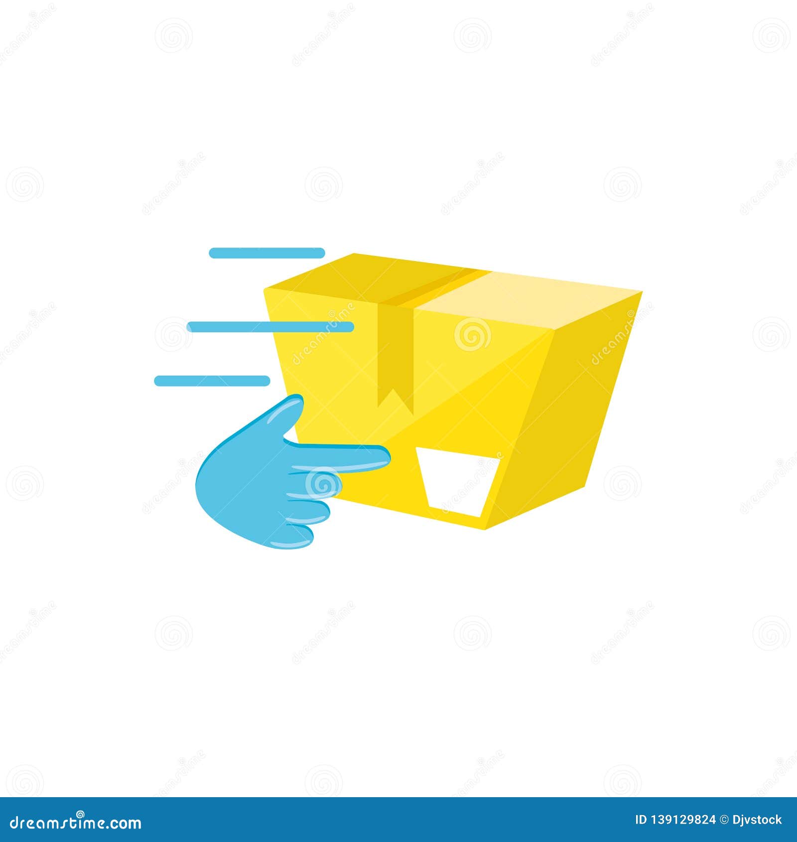 Box Carton with Pointer Hand Stock Vector - Illustration of cardboard ...