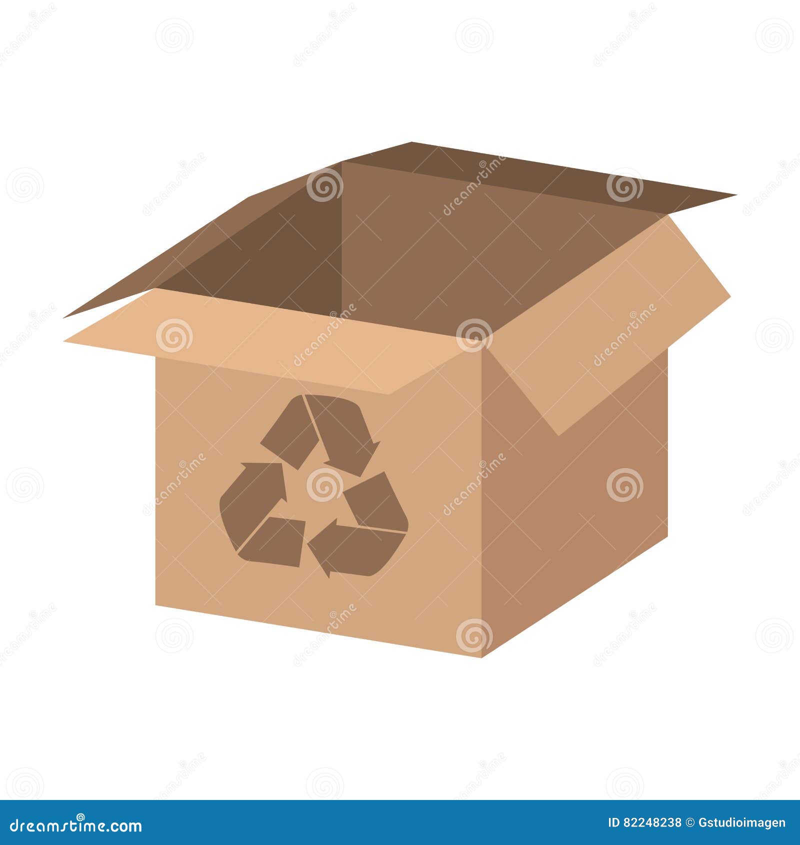 A Carton Box With Recycle Symbol - 3d Image Stock Photography ...