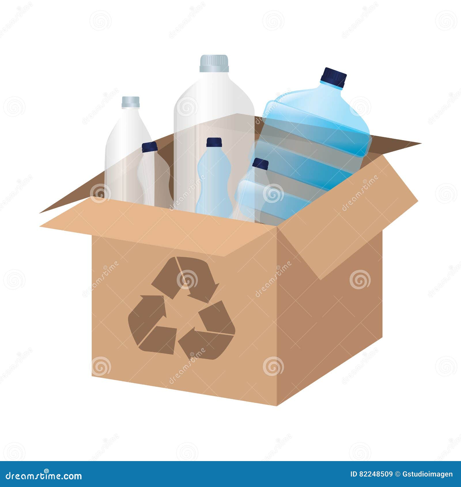 Box Carton with Recycle Symbol Stock Illustration - Illustration of ...