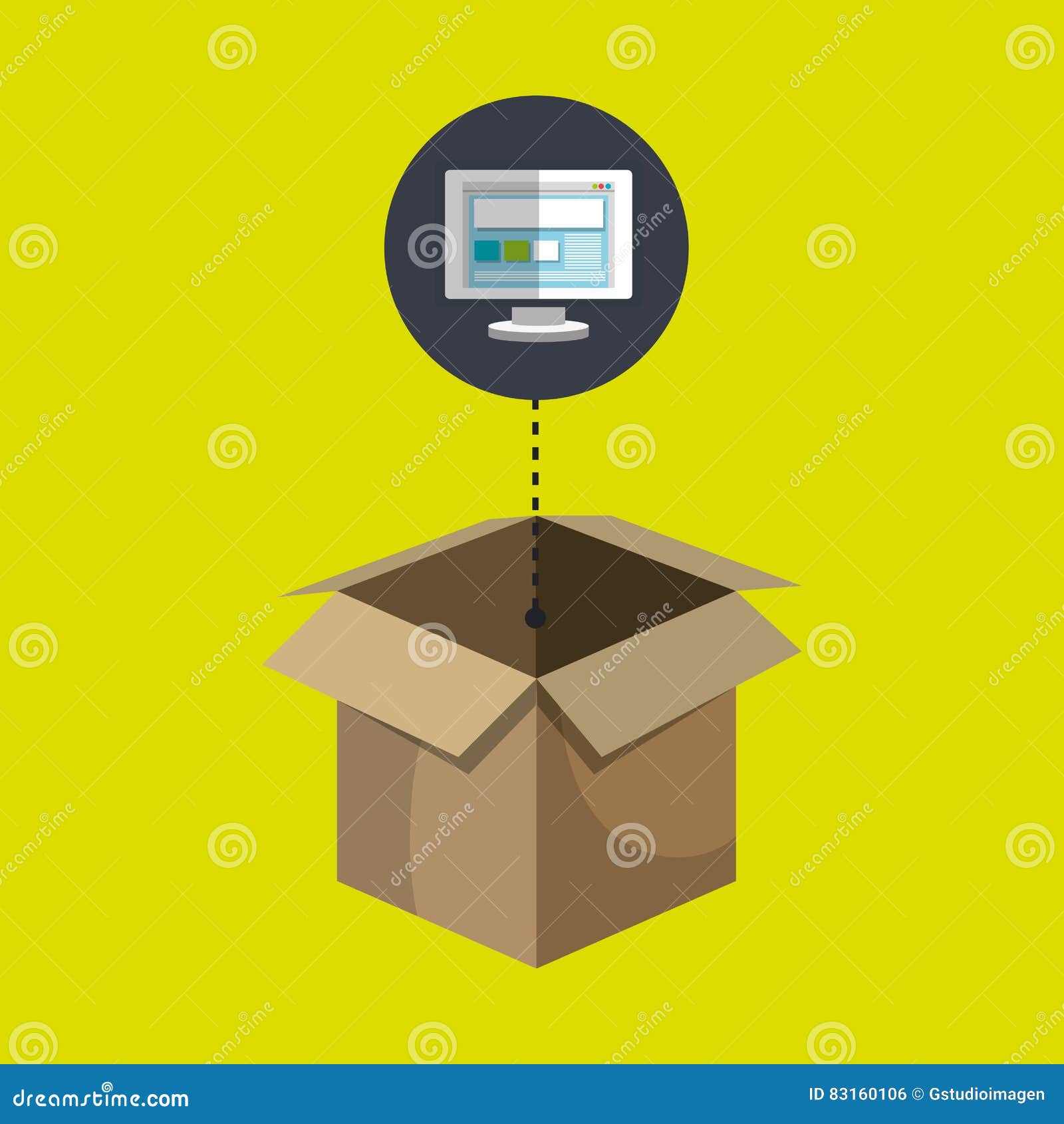 Box Carton Screen Pc Laptop Stock Illustration - Illustration of cargo ...