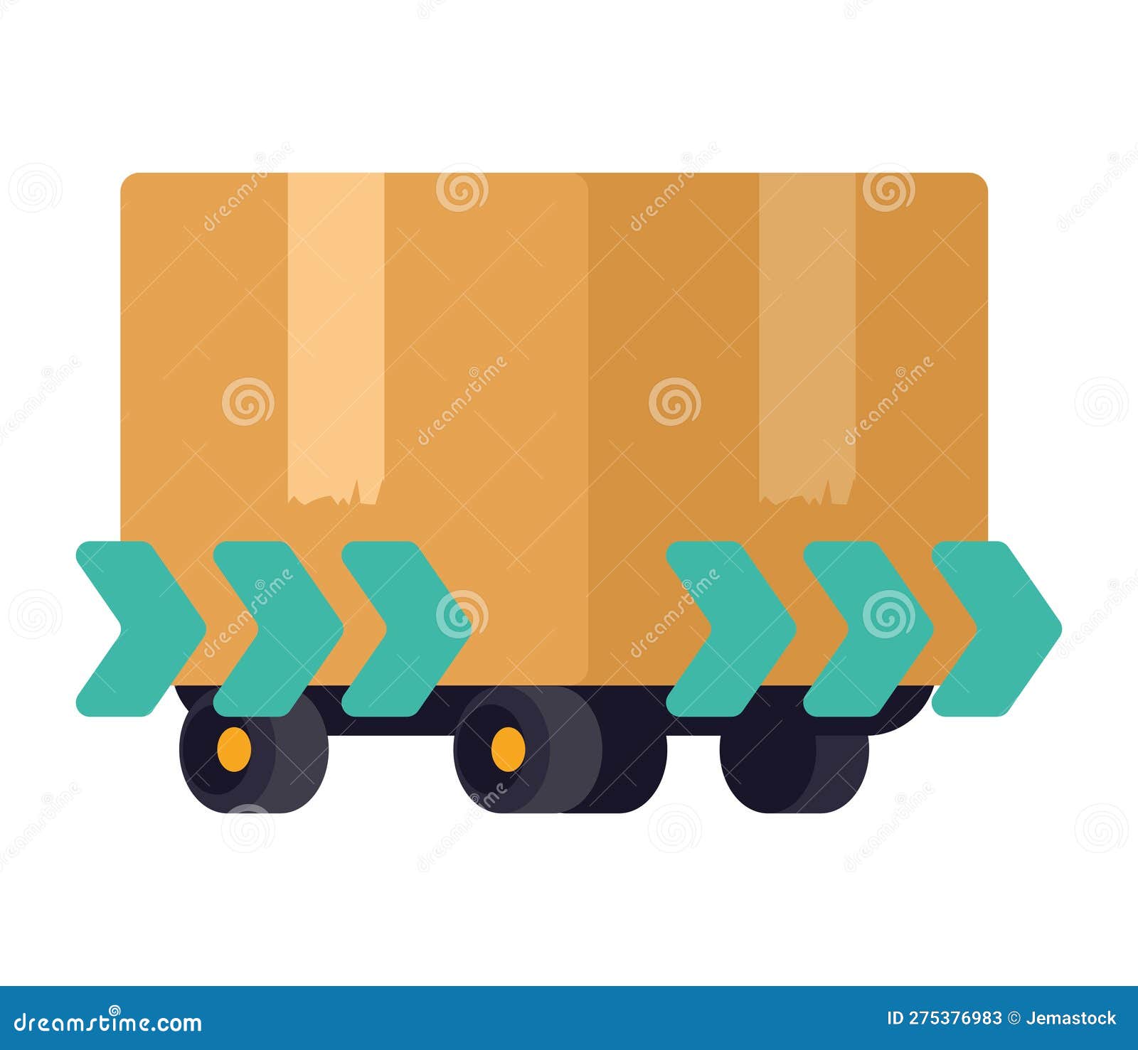 Box carton with wheels stock vector. Illustration of recyclable - 275376983