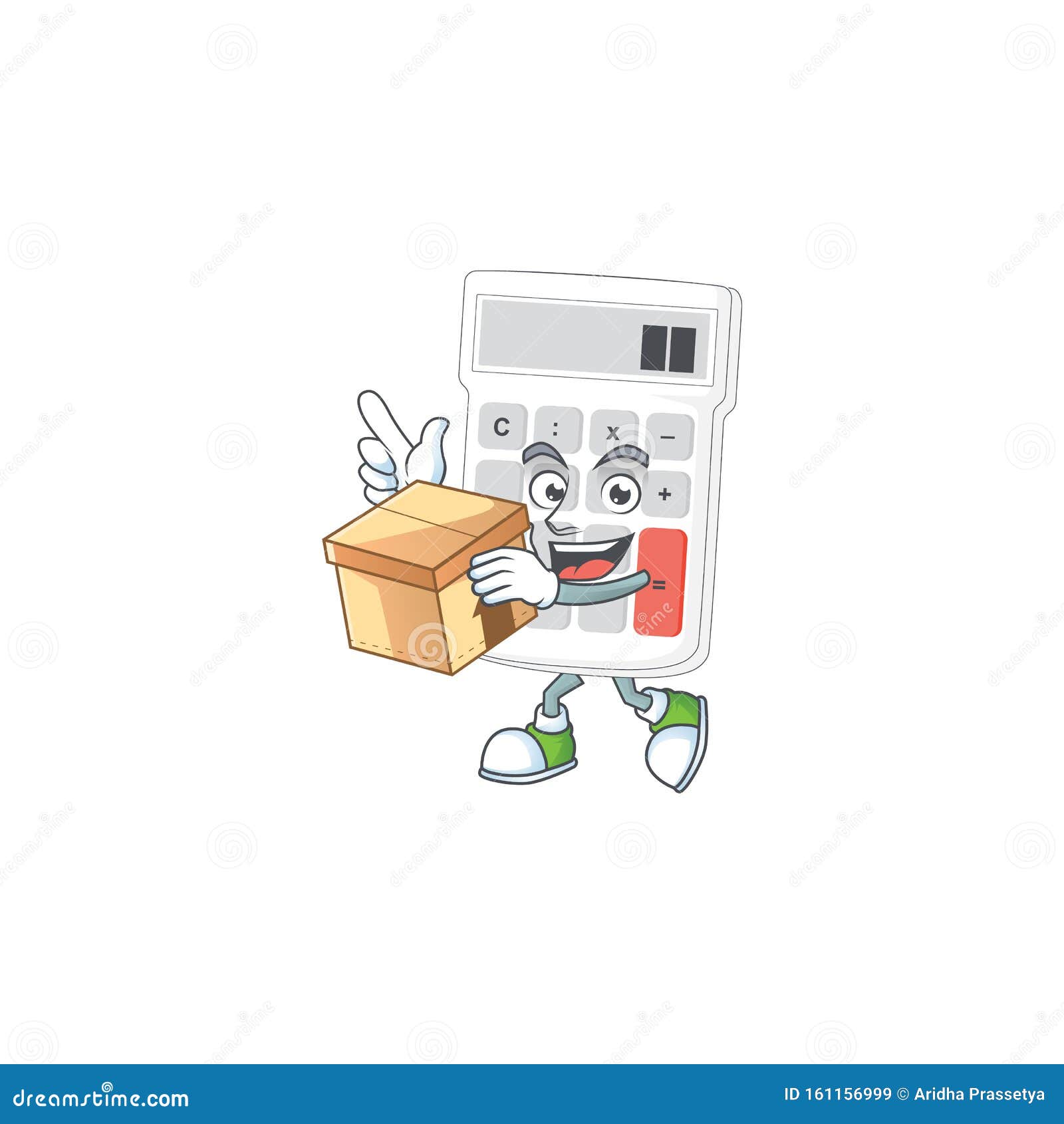 With Box Cartoon Calculator White for Calculate Tool Stock Vector ...