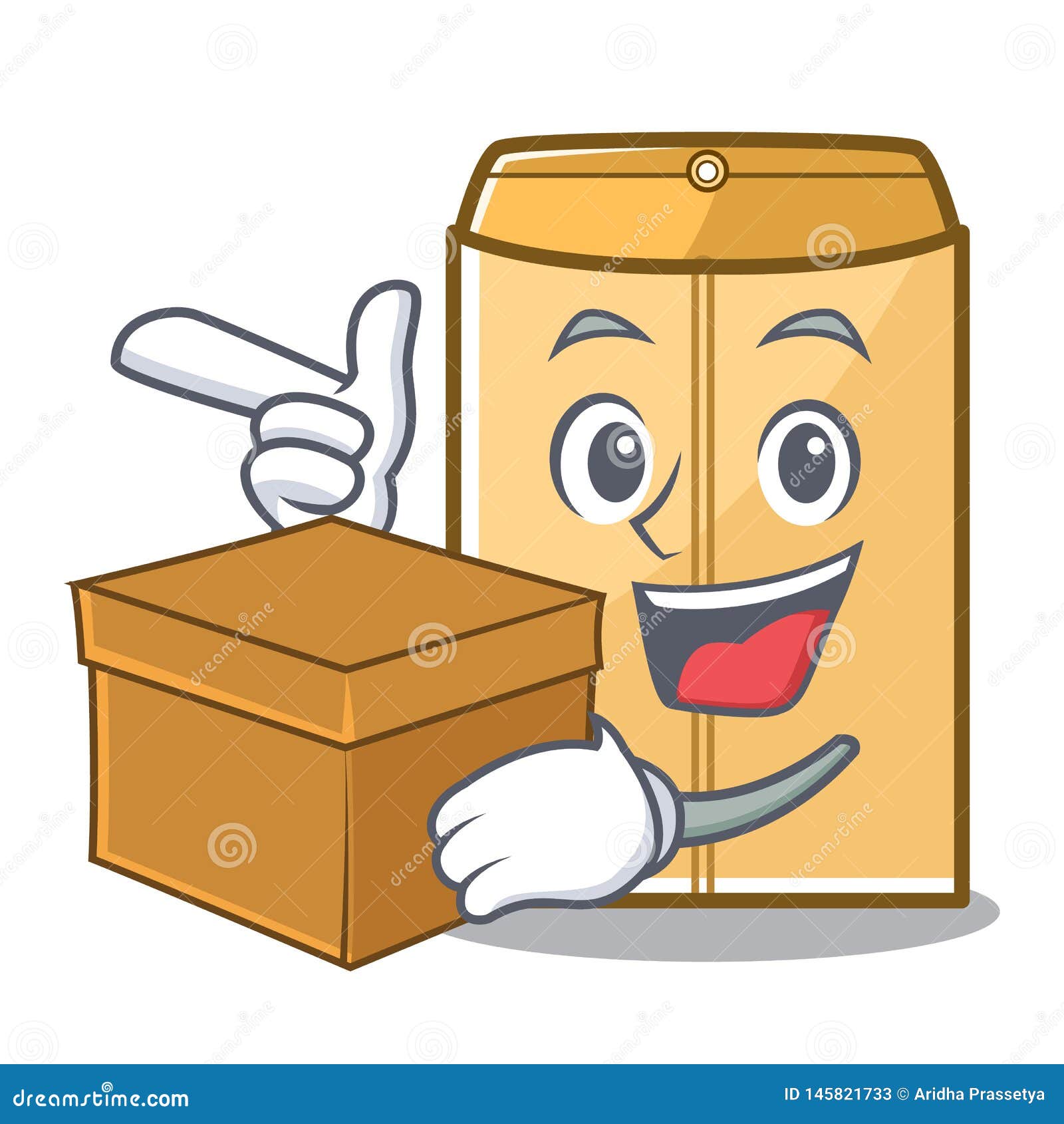With Box Cartoon Envelope Mailer in the Bag Stock Vector - Illustration ...
