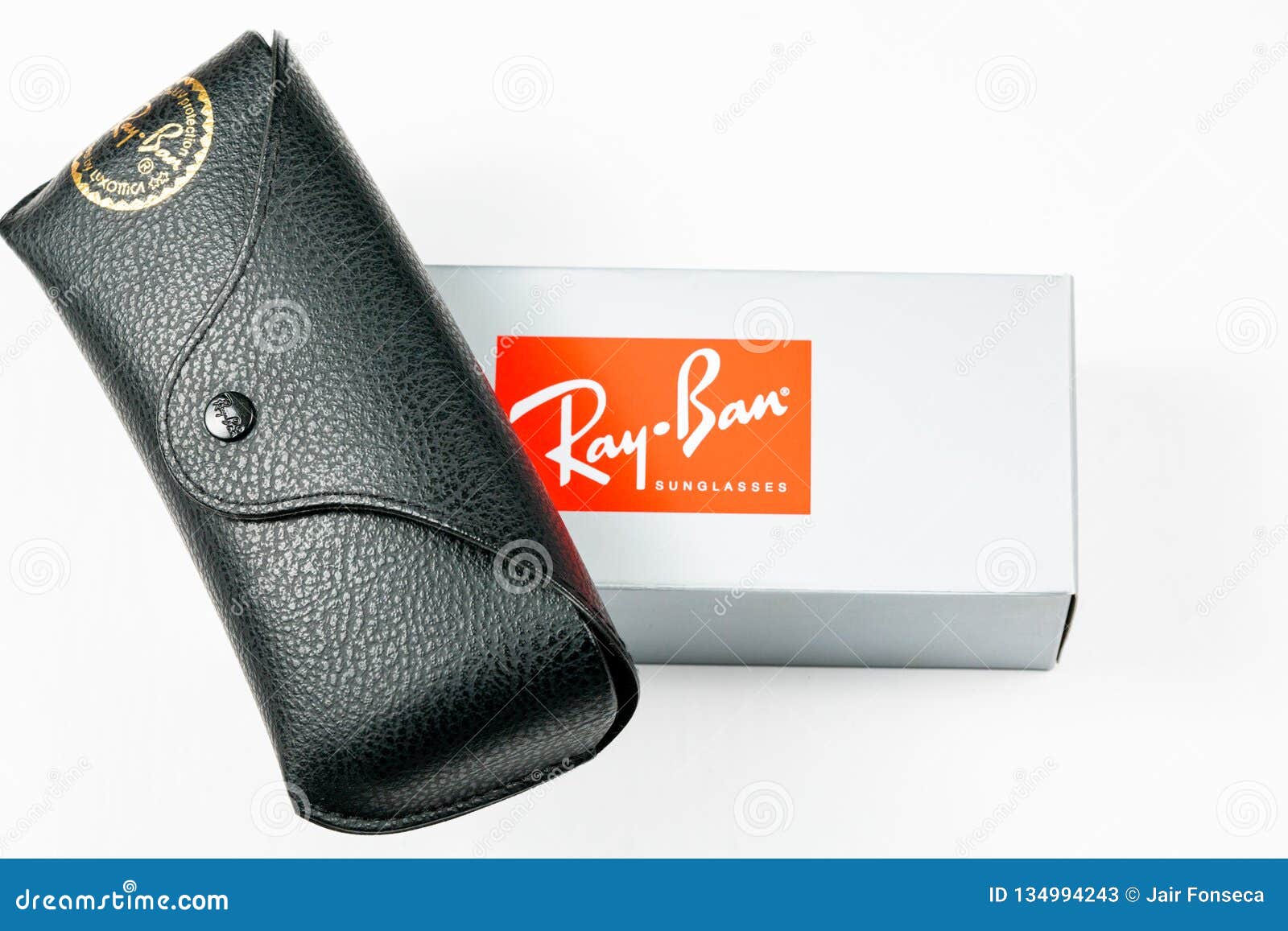 Box and Case of Rayban Glasses Isolated on White Background Editorial ...