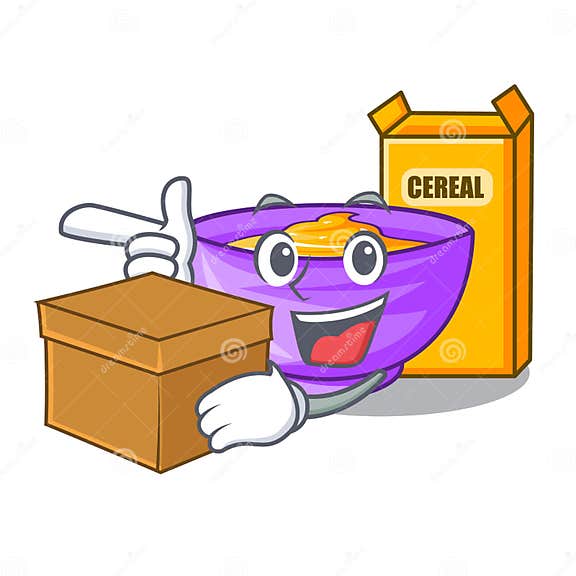 With Box Cereal Box In The Character Fridge Stock Vector Illustration