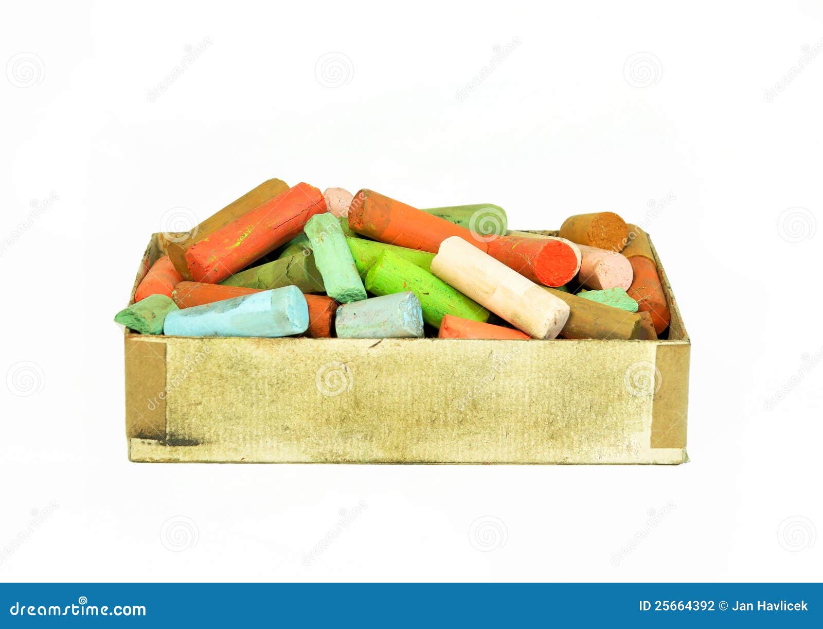 Box of chalks stock photo. Image of color, paper, drawing - 25664392