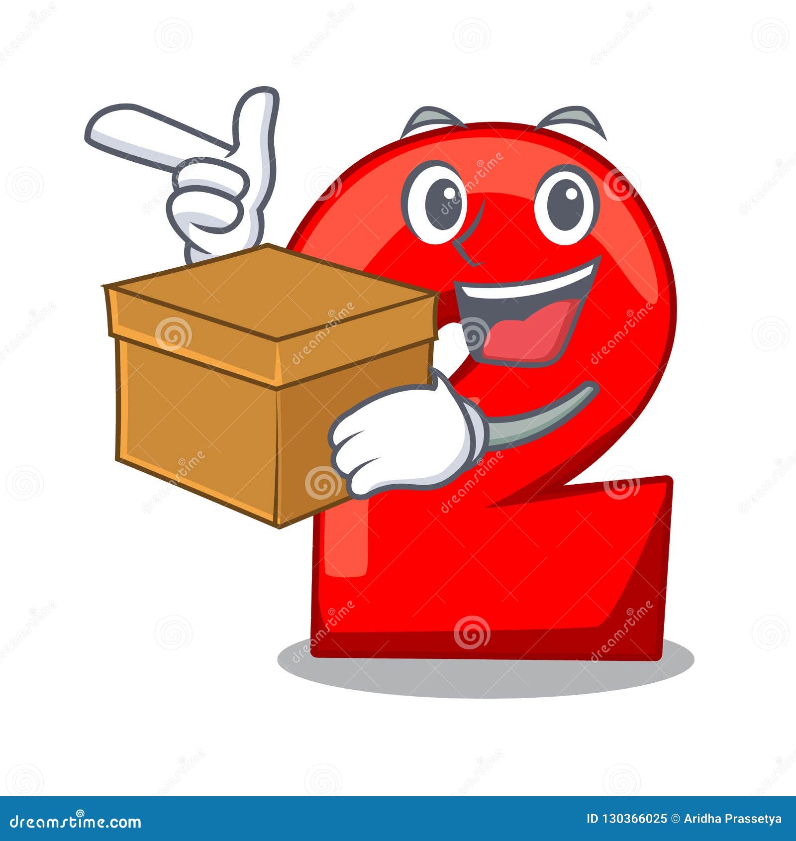 With Box Character Number Two on Wooden Door Stock Vector ...