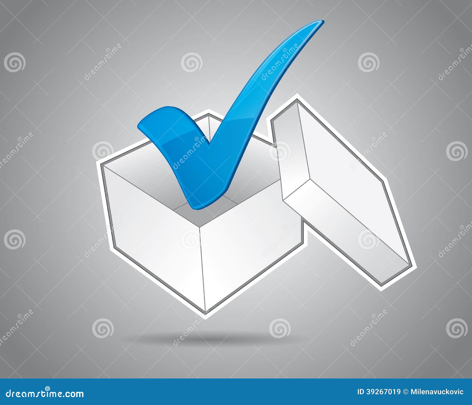 Box with check mark stock vector. Illustration of carton - 39267019