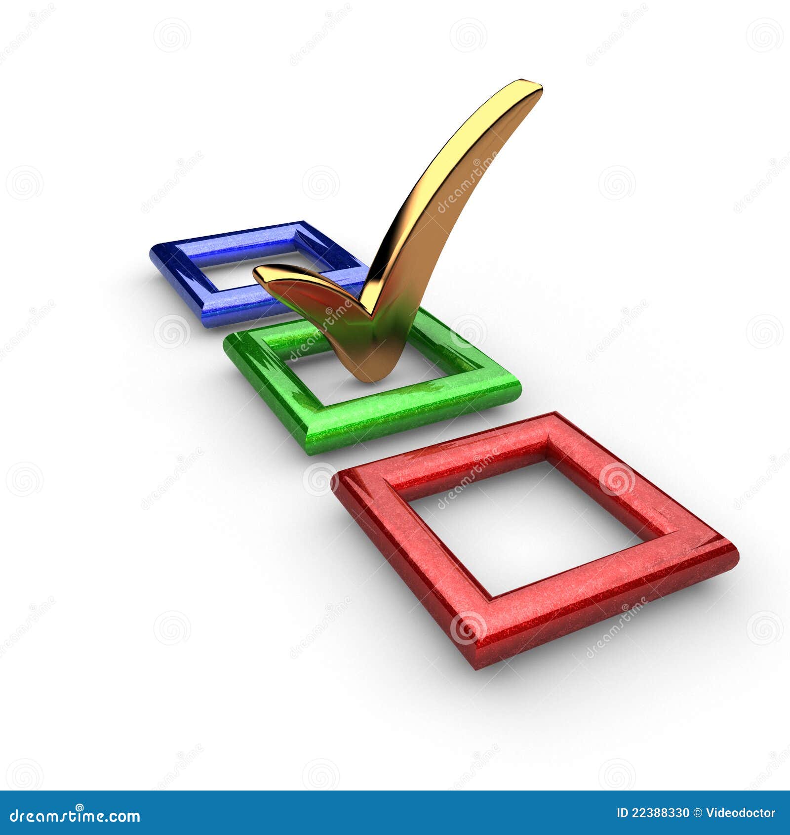 Box checked made in 3D stock illustration. Illustration of checked ...