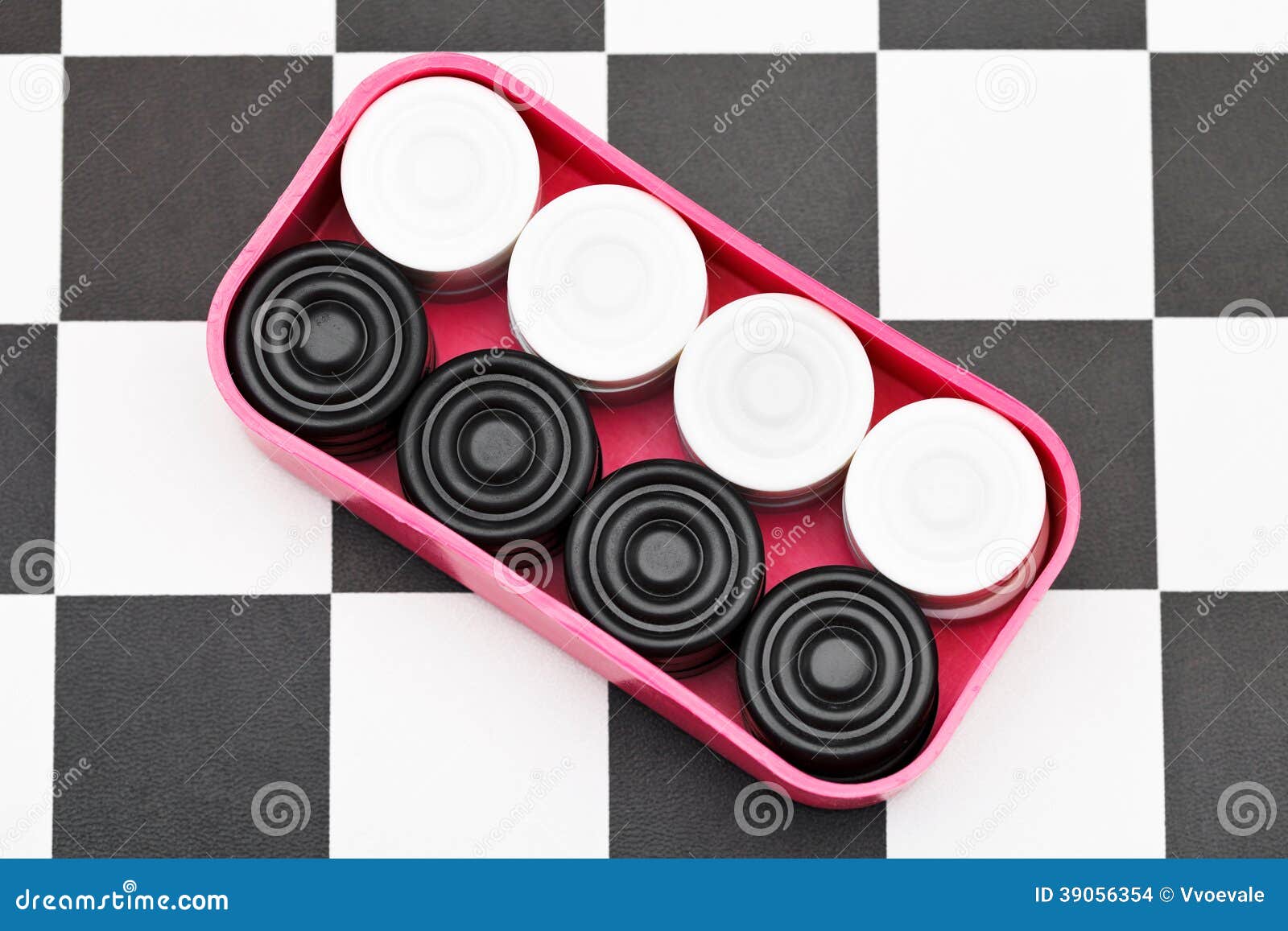 Box with Checkers on Checkerboard Stock Photo - Image of handgul ...